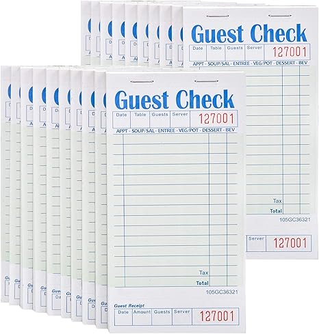 Amazon.com: Stock Your Home Guest Check Book (20 Books) 3.5" x 6.75 ...