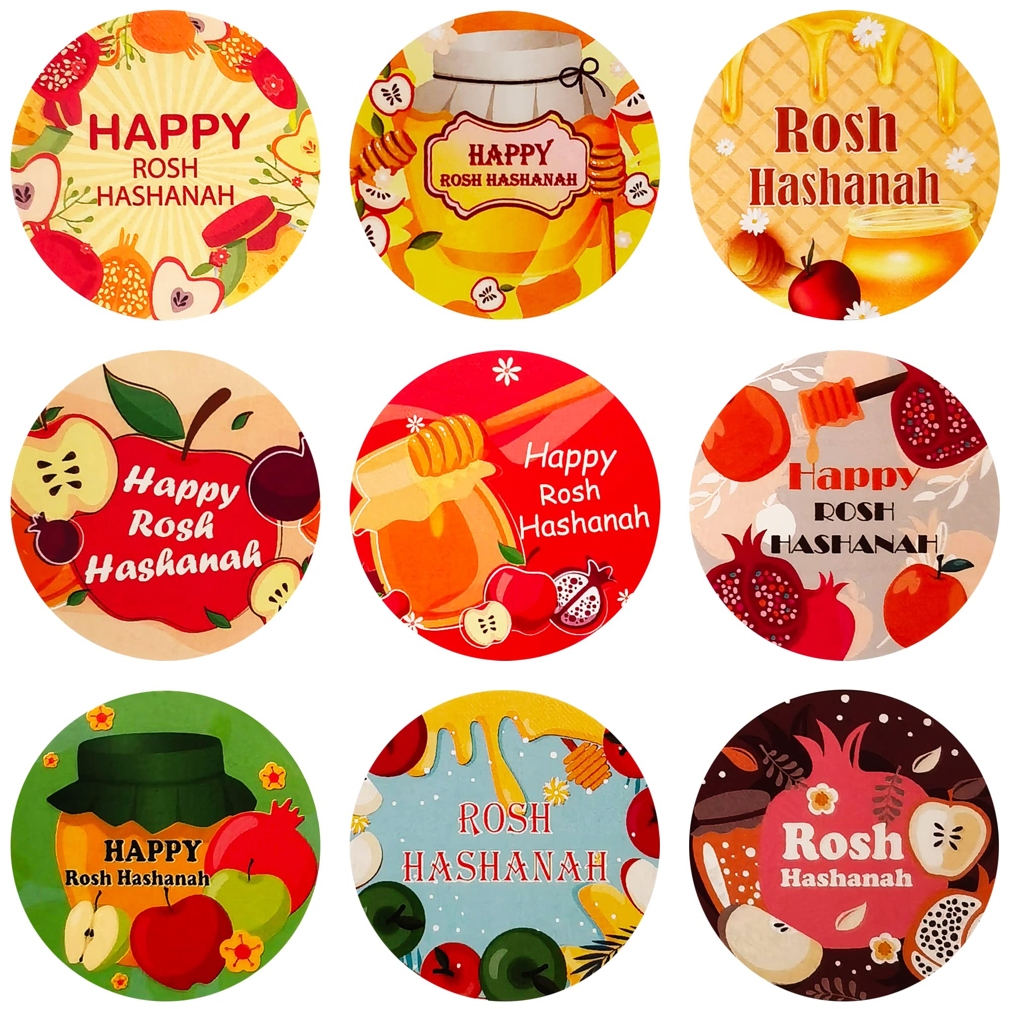 Amazon.com: FORSEEZON 20 Sheets Rosh Hashanah Round Stickers Party ...