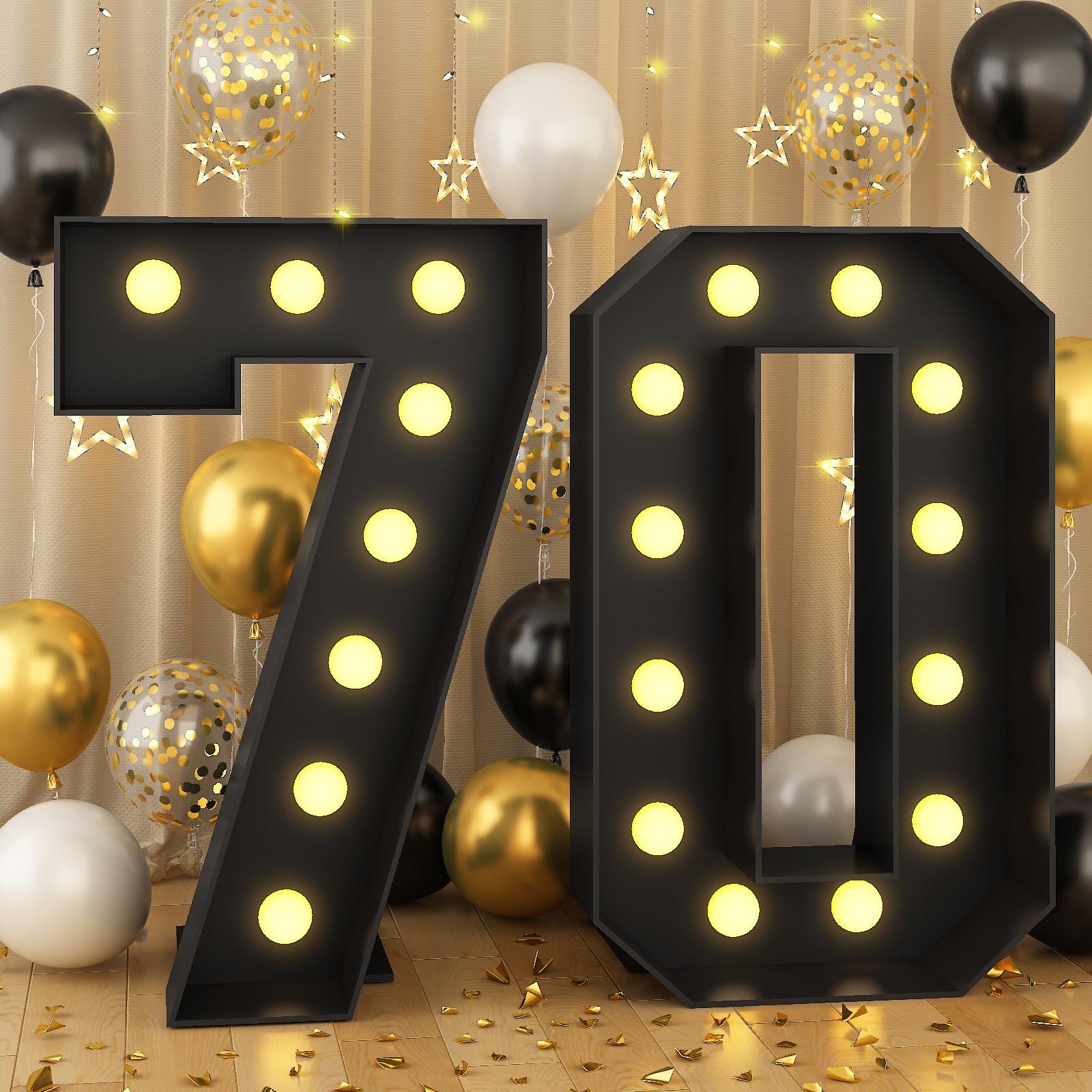 Amazon.com: Marquee 70 Numbers 4ft Light up Numbers Black Large Number ...
