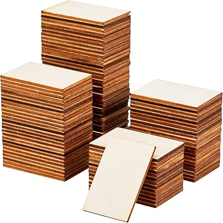 Amazon.com: HOIGON 100 PCS Rectangle Unfinished Wood Pieces, 4 x 6 Inch ...