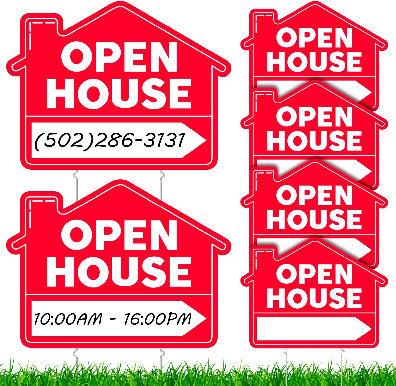 Amazon.com : Open House Signs for Real Estate with Metal Stakes - 17.5 ...