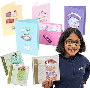 NIMNIK Card Making Kits for Children Pack of 6, Art and Craft Supplies ...