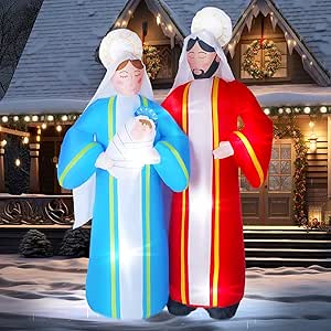 MiniInflat 6.5 FT Christmas Inflatable Nativity Scene Outdoor ...