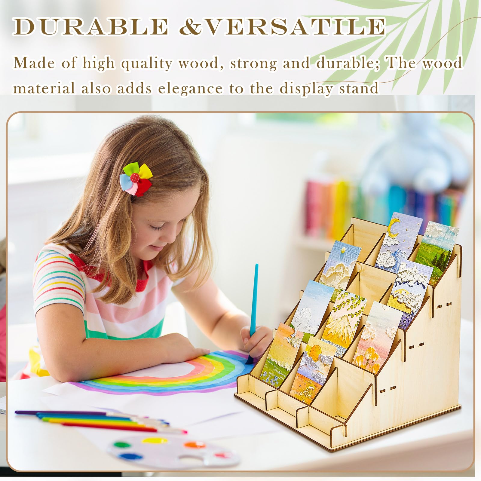 Snapklik.com : 4 Tier 12 Shelves Greeting Card Display Stand Wooden ...