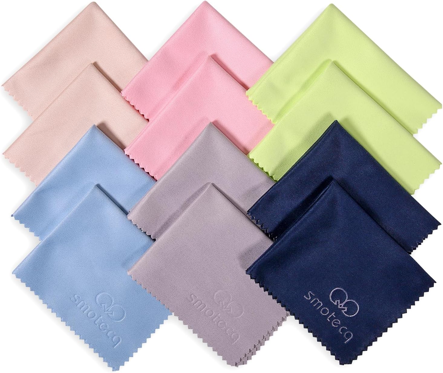 Amazon.com: SmoTecQ 12 Pack Assorted Colors Microfiber Cleaning Cloths ...