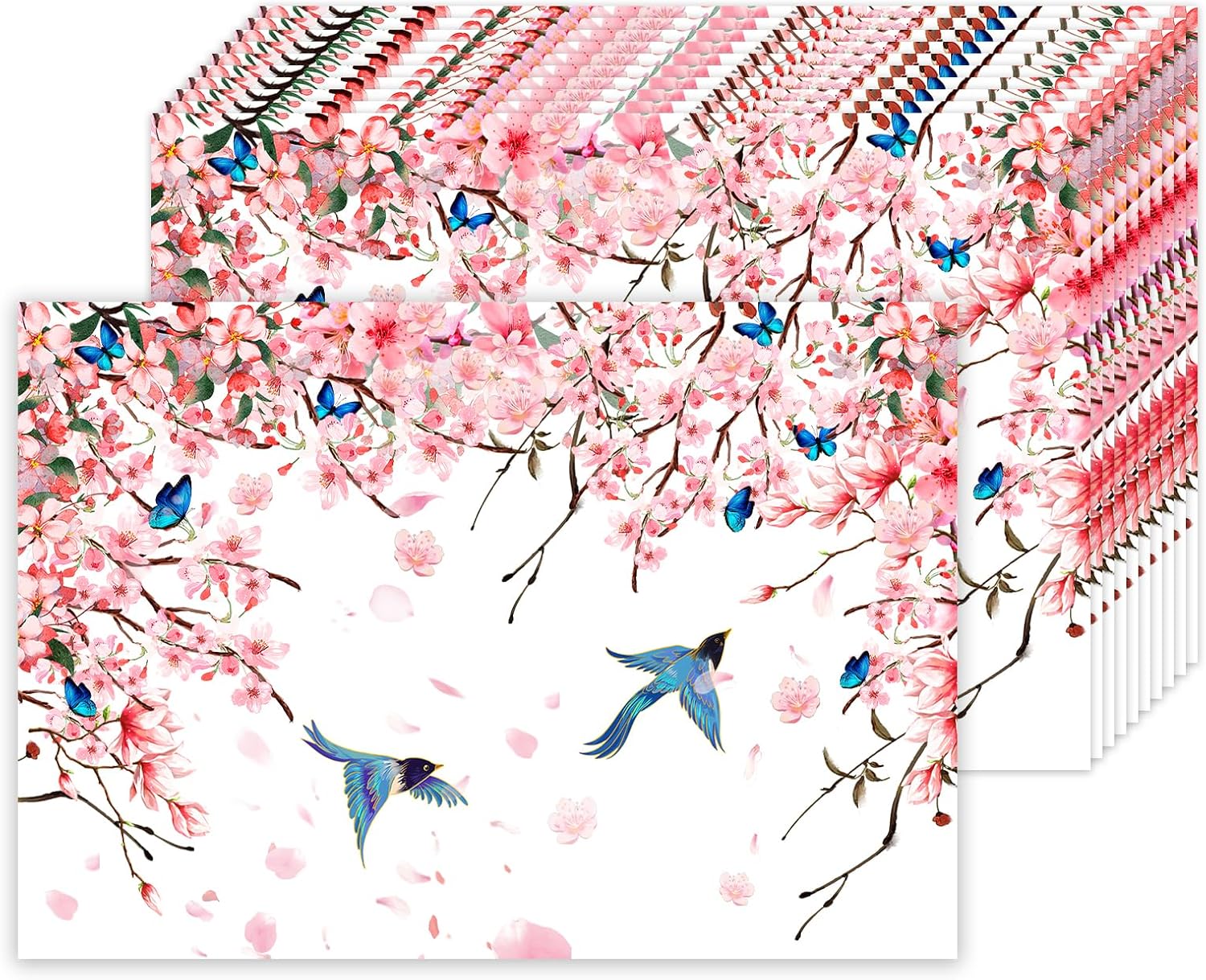 Amazon.com: 50 PCS Flowers and Birds Spring Placemats Rectangular ...