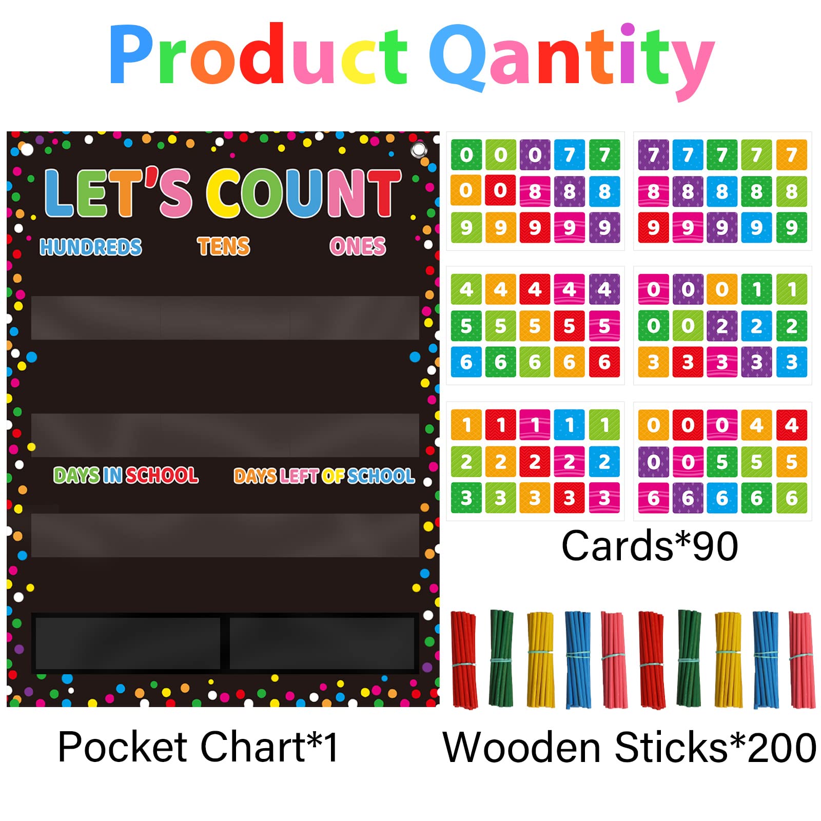 Snapklik.com : Back To School Lets Count Math Pocket Chart For ...