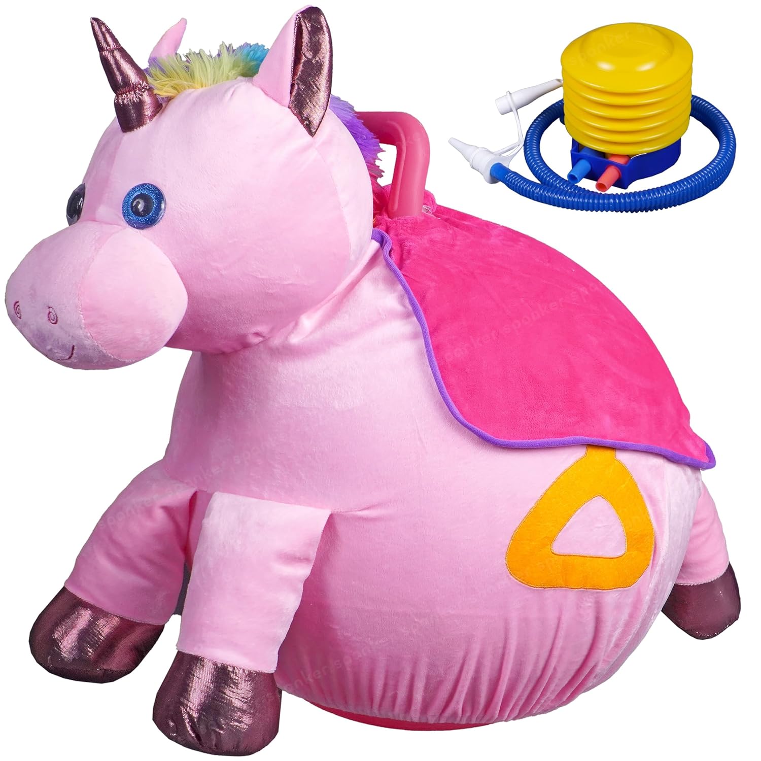 Toyshine Soft Stuffed Horse Shape Inflatable Ride-On Pony Hippity Hop ...