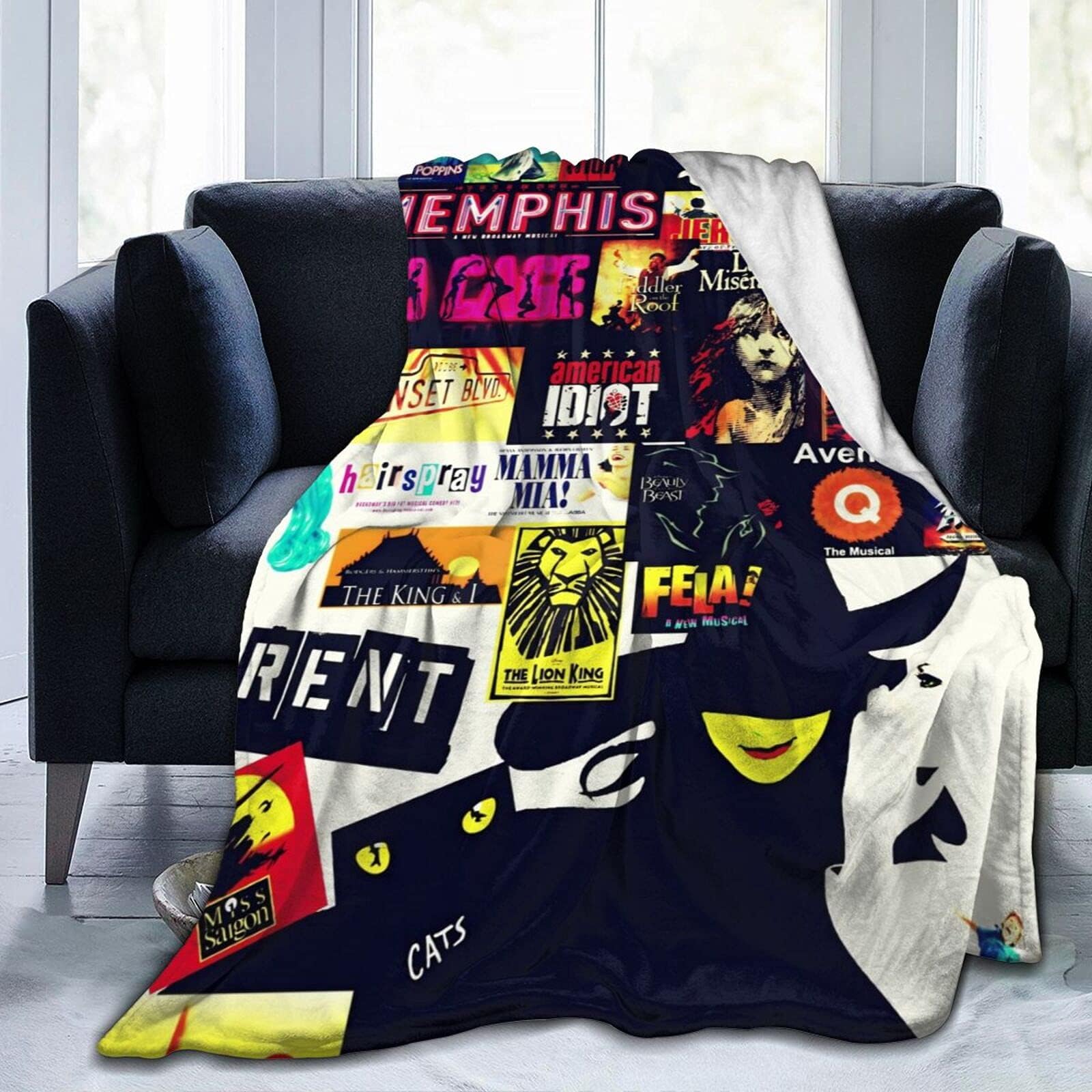 American Musical Hamilton Ultra Soft Throw Blanket Flannel Fleece All ...