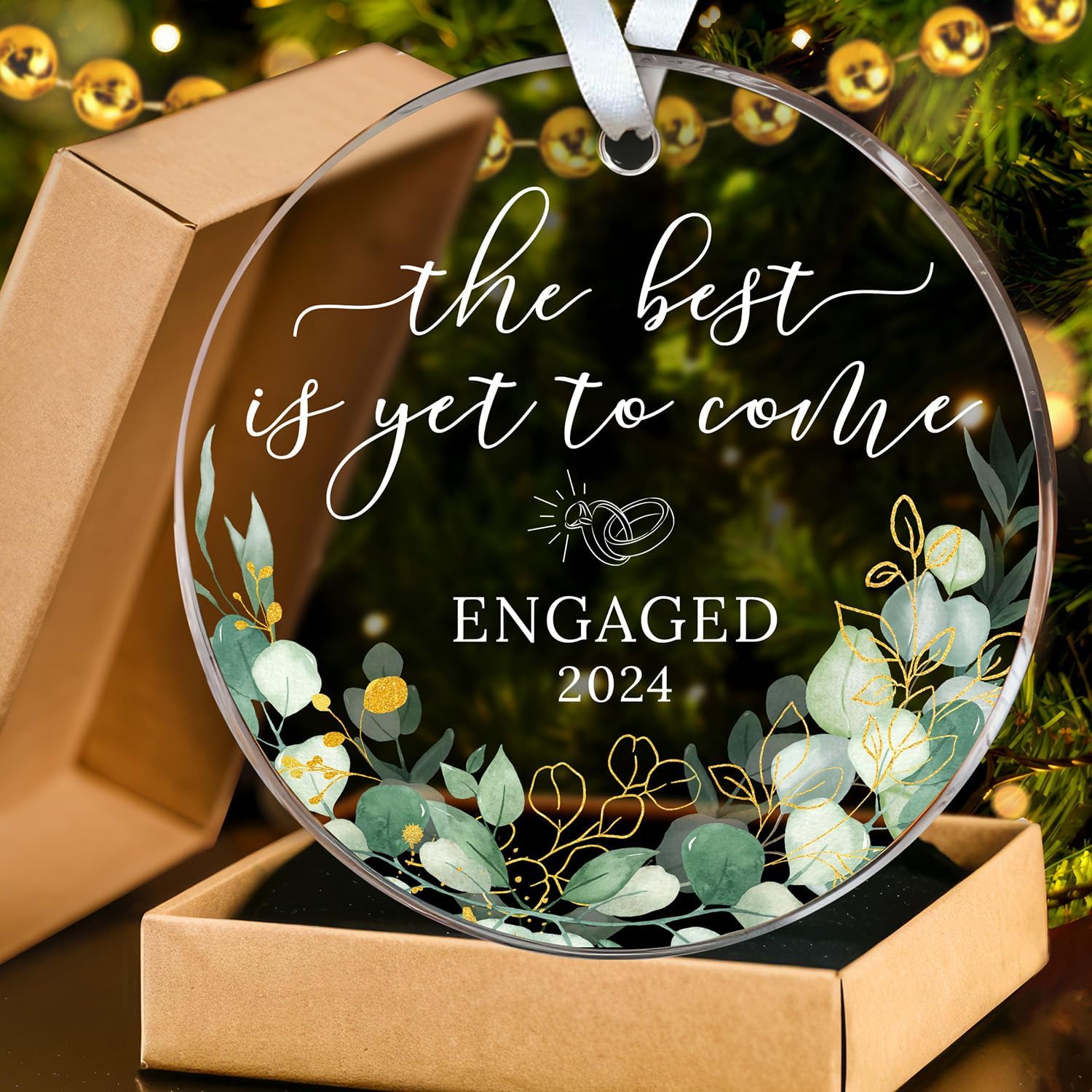Amazon.com: Engagement Ornament 2024 - First Christmas Engaged Ornament ...