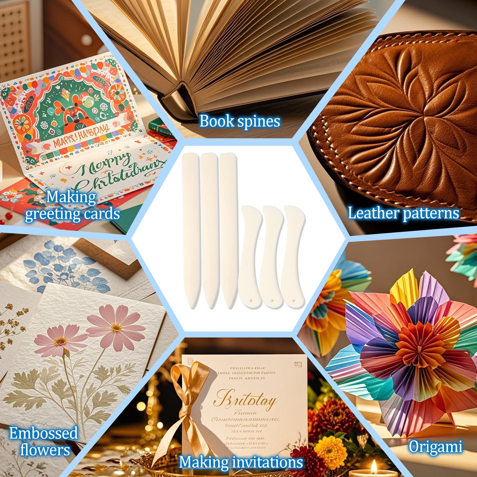 Snapklik.com : 9 Pcs Bone Folder Tool Scoring Tool Folding Bone Plastic ...