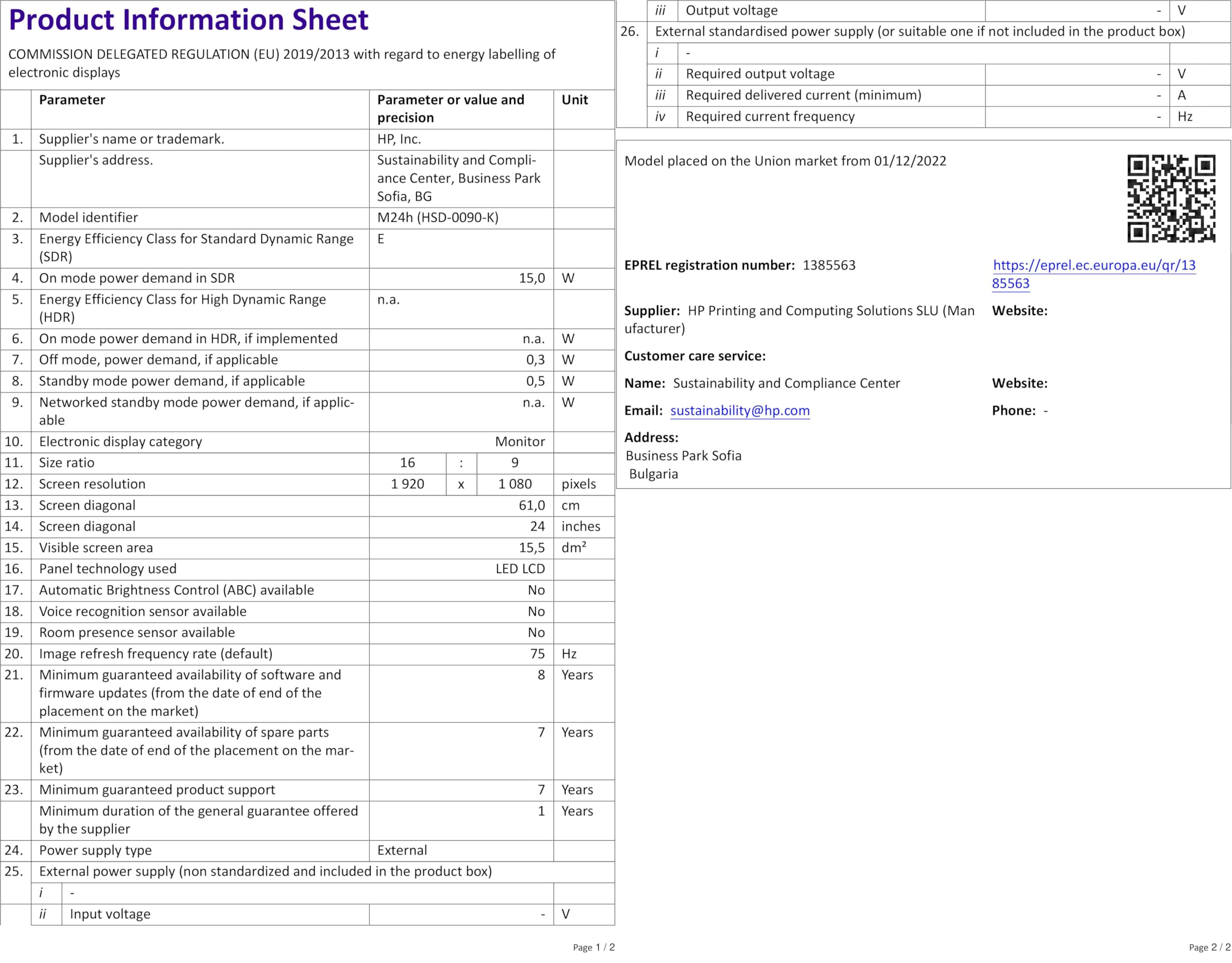 HP 24 Inch FHD Monitor | M24h | Full HD IPS LED Display | Height ...