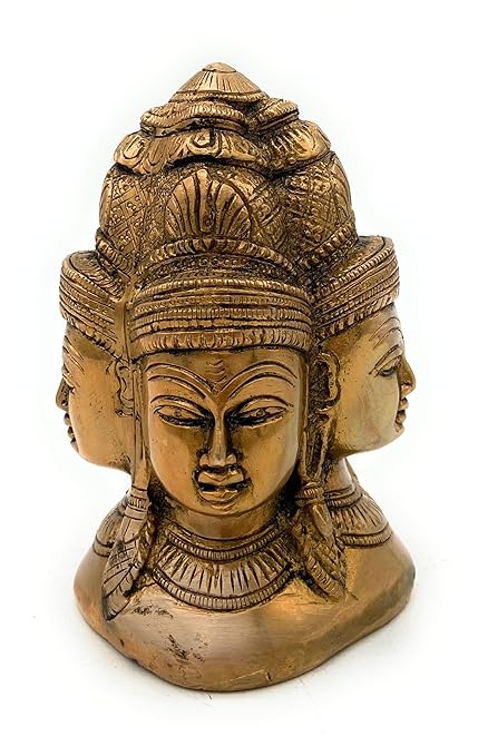 Buy South Indian Arts Brass Brahma Head |Lord Brahma Face | Brahma Face ...