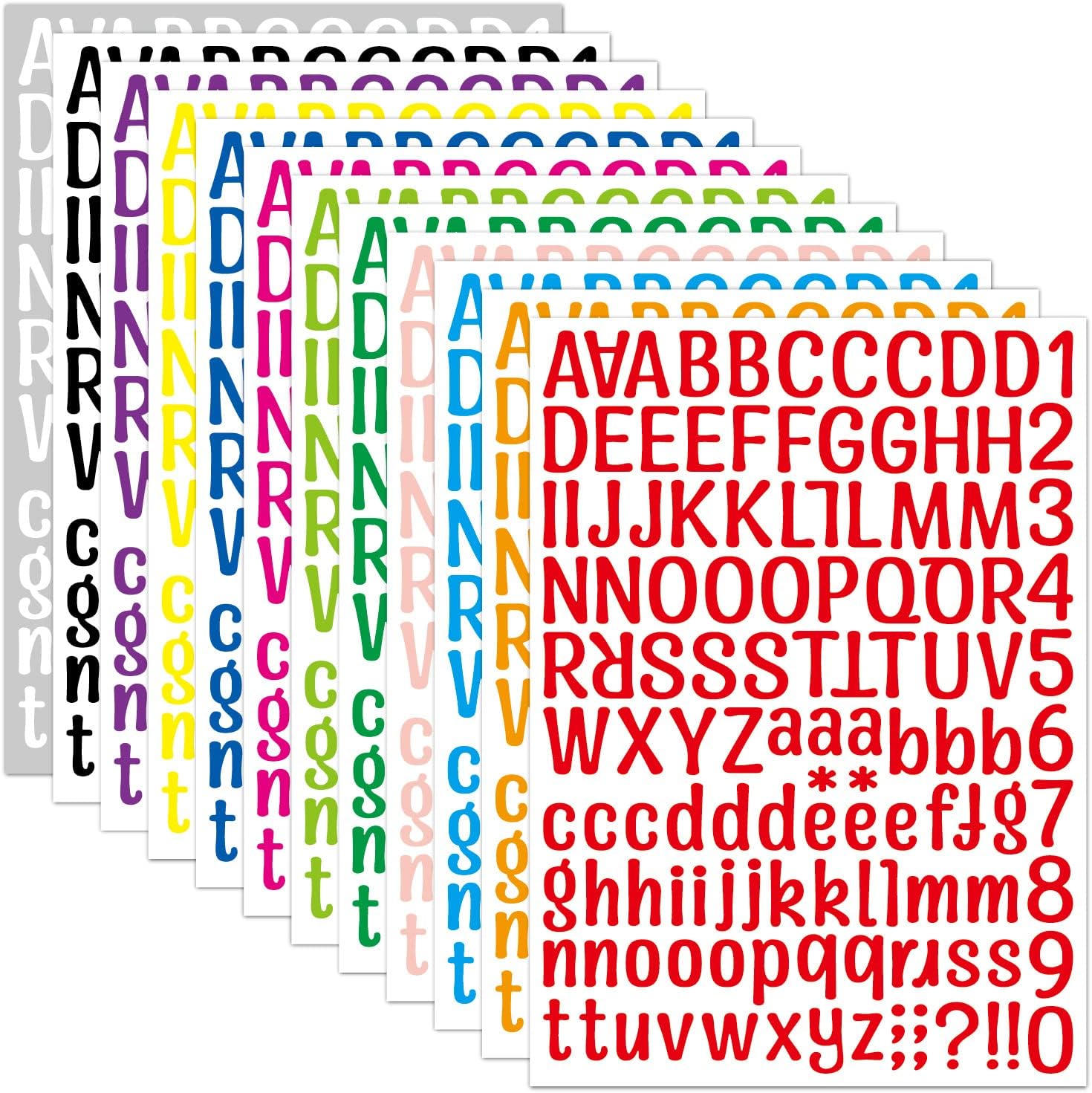 Amazon.com: Nicpro Alphabet Letter Stickers 20 Sheet Self Adhesive ABC ...