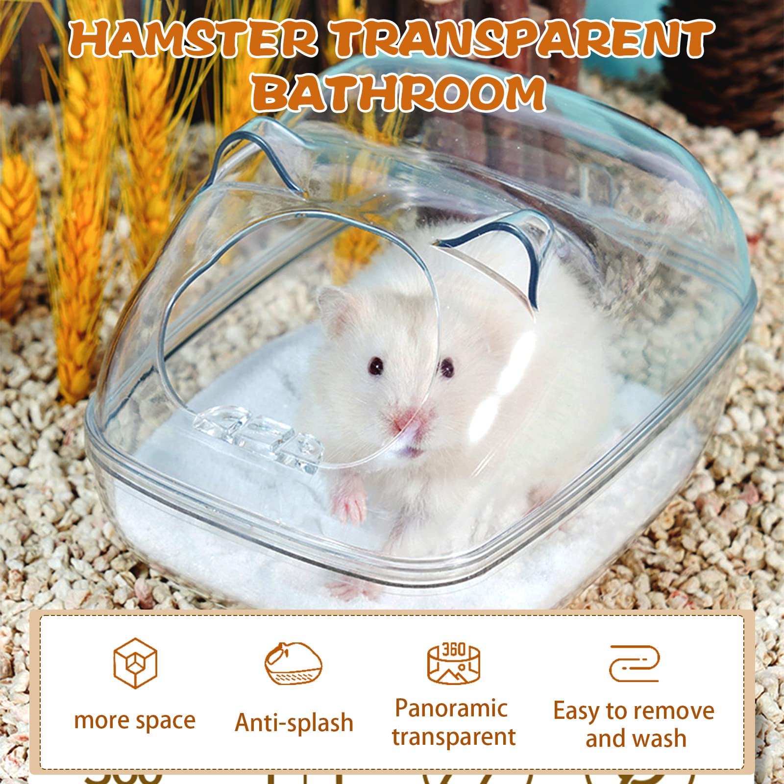 Honey Container Hamster Sand Bath Container - Ceramic Shower & Digging ...