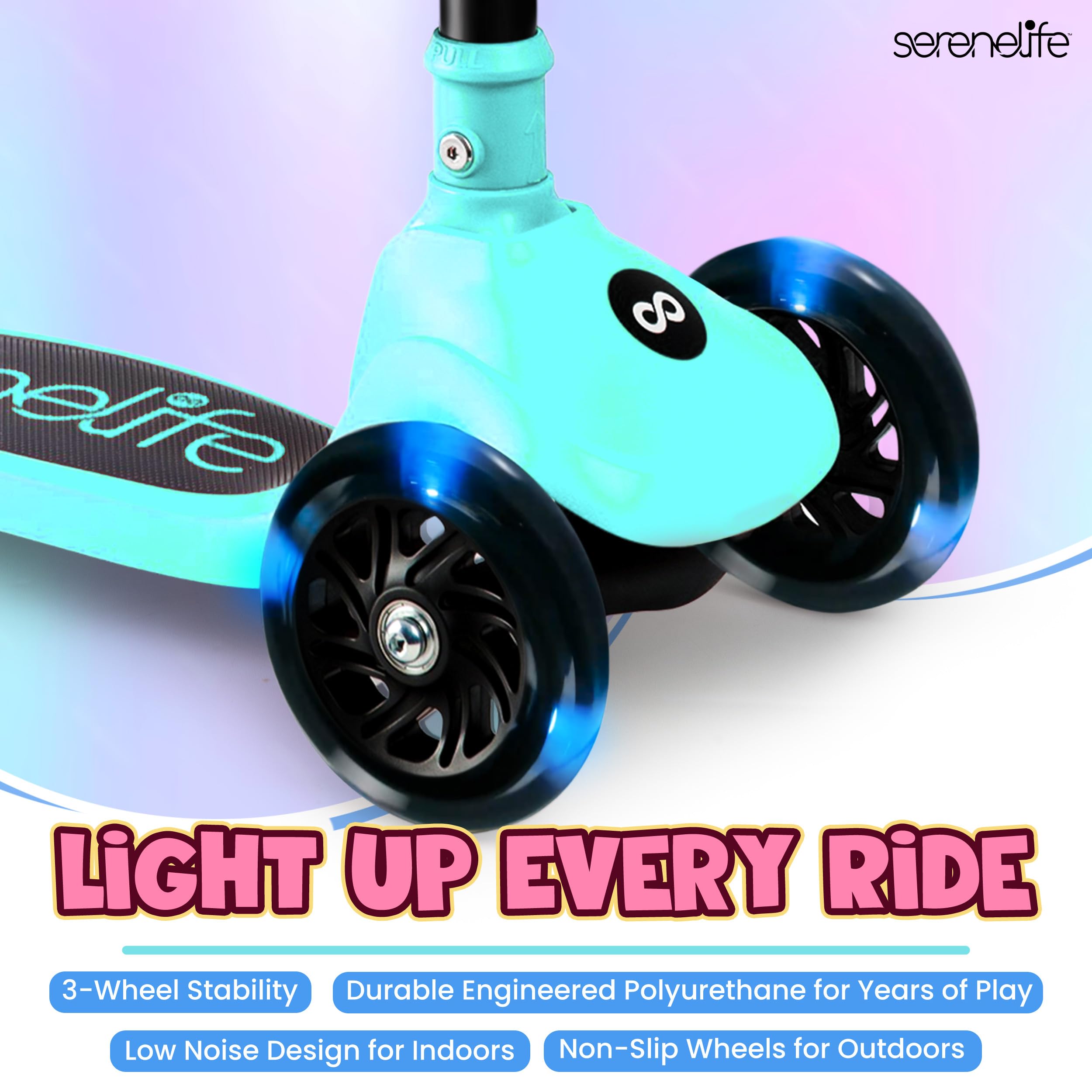 Snapklik.com : 3 Wheel Foldable Kids Scooter - Foldable Seat, LED Wheel ...