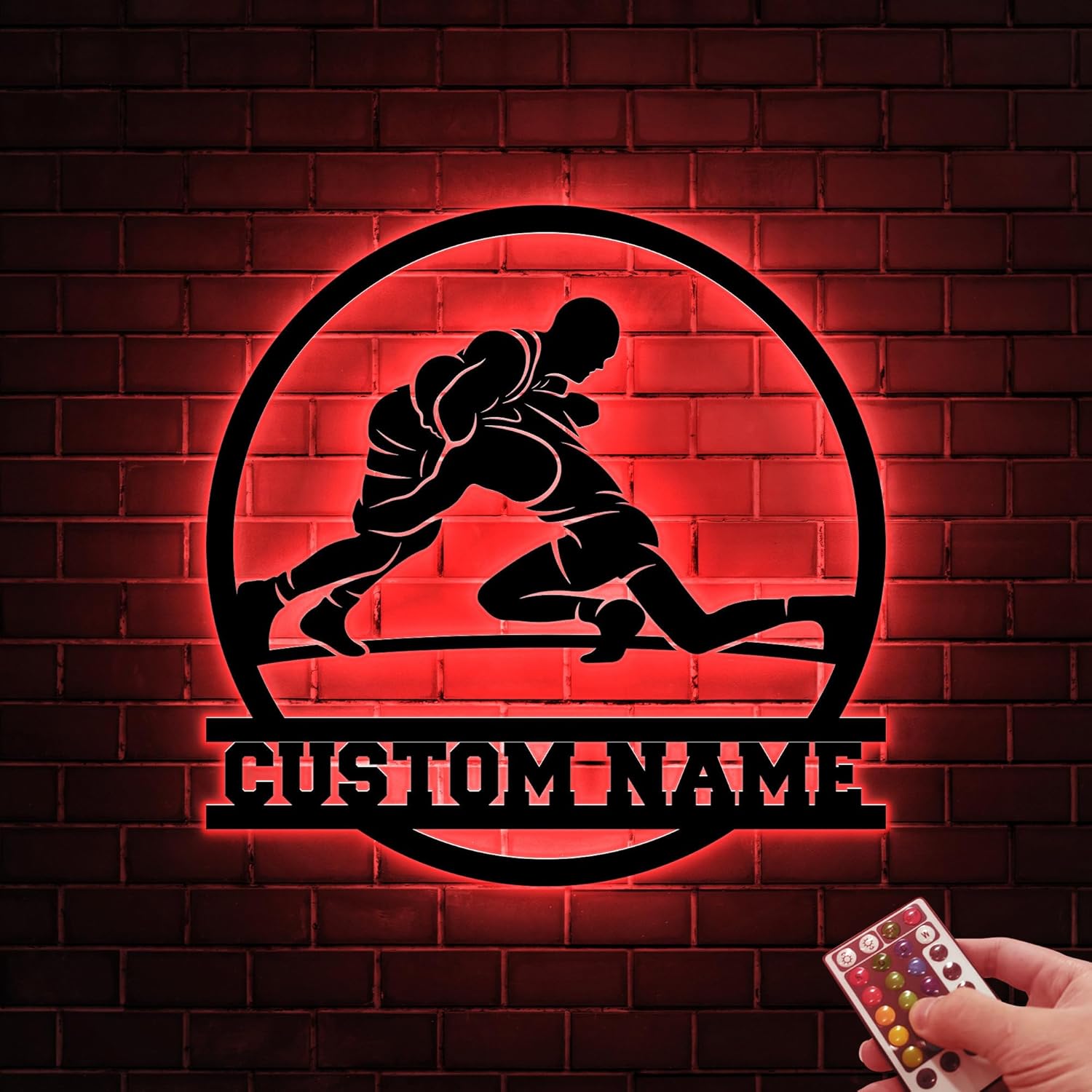 Amazon.com: Custom Wrestling Sign Metal Wall Art Decor Led Light ...