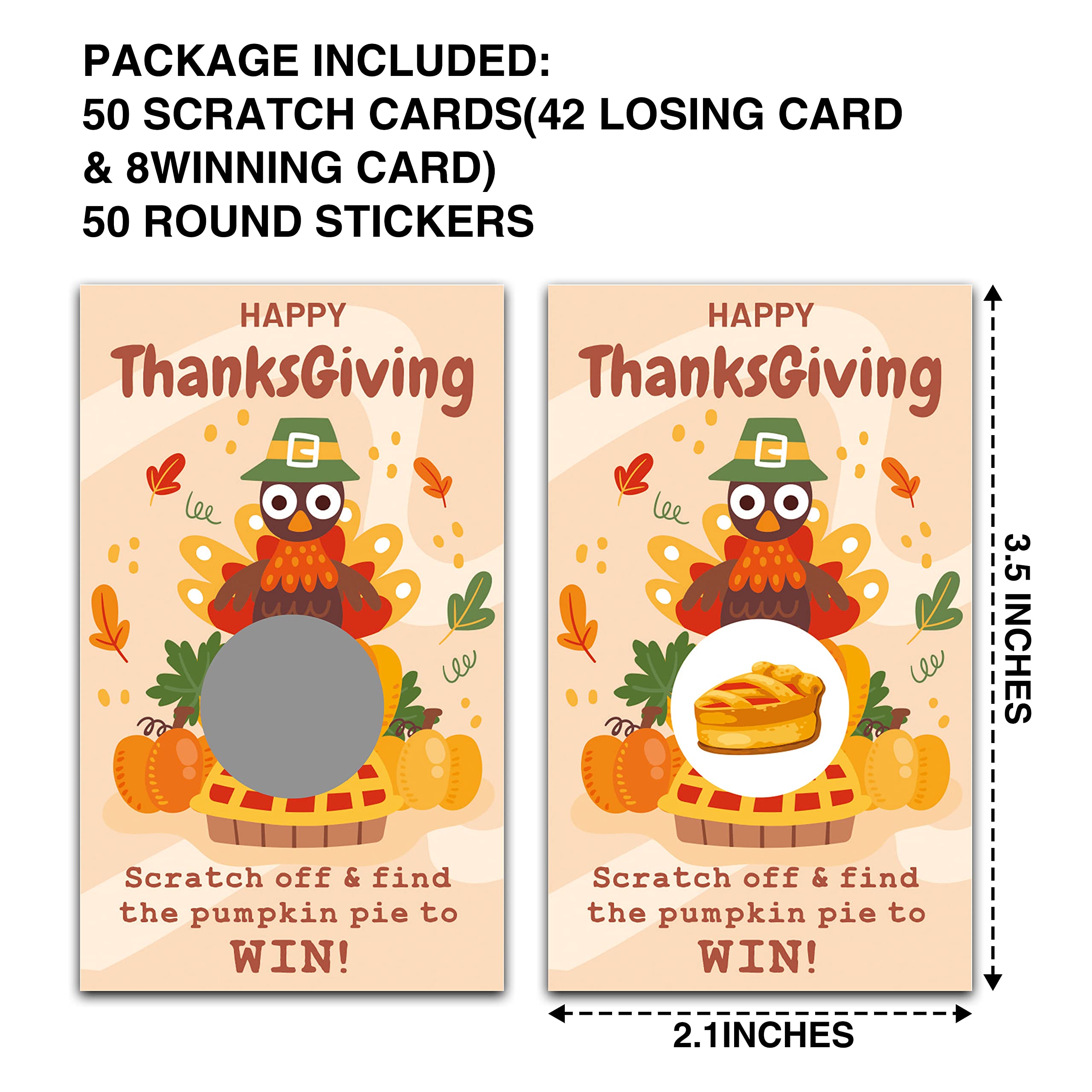 Snapklik.com : Happy Thanksgiving Scratch Off Game Cards - 50 Pack ...