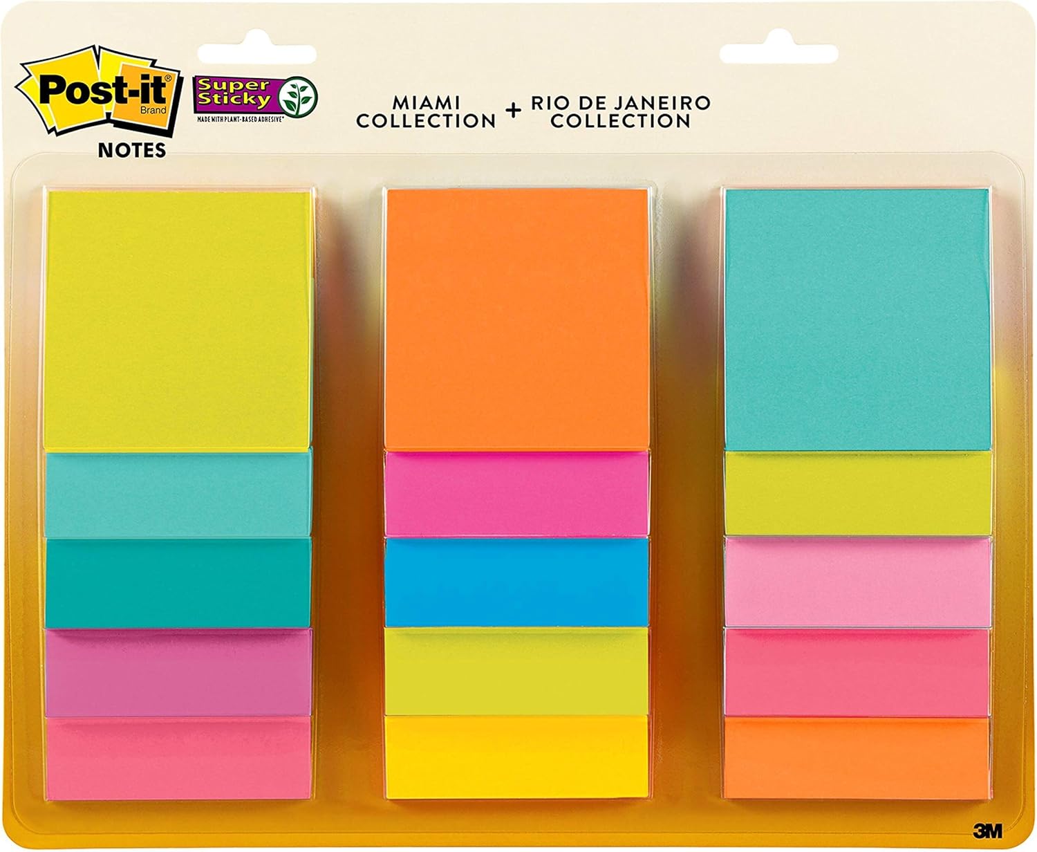 Post-it Notas super adesivas, 7,6 x 7,6 cm, cores pastel sortidas, 15 ...