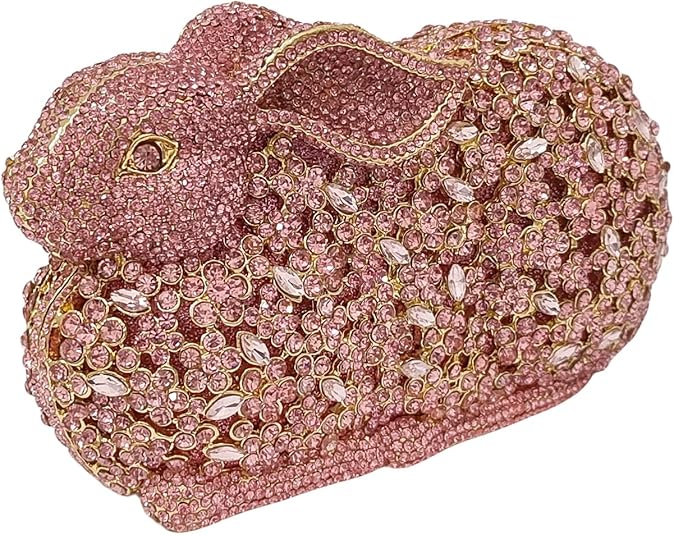 Cute Rabbit Evening Bag Bunny Rhinestone Purse Animal Crystal Clutch ...