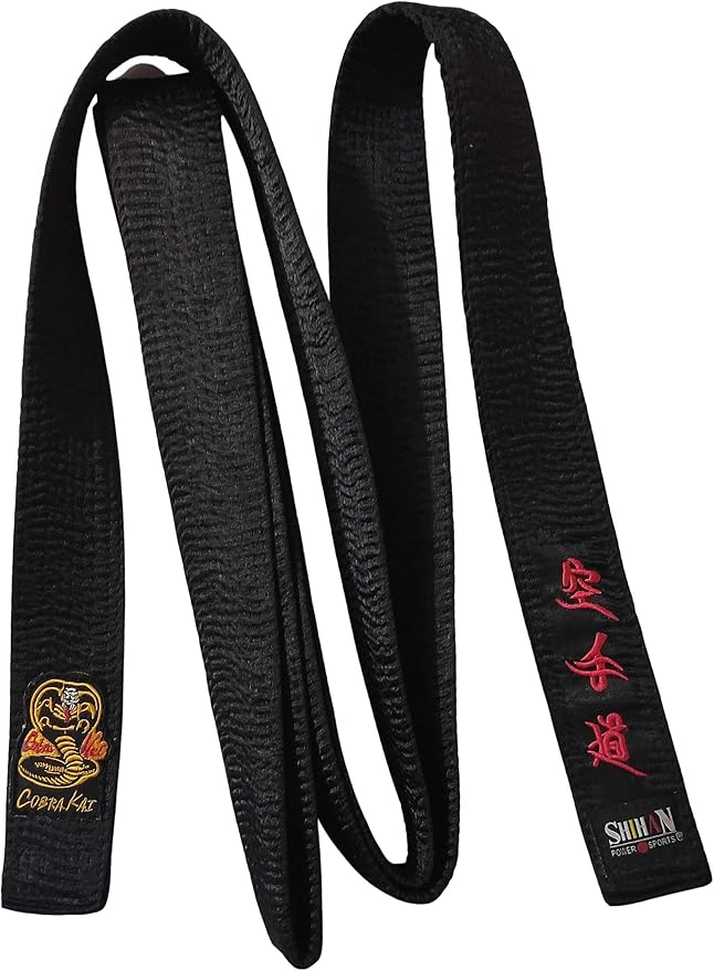 Cinturón negro SATIN COBRA KAI - KARATE KID Con Bordado Japonés 300cm ...