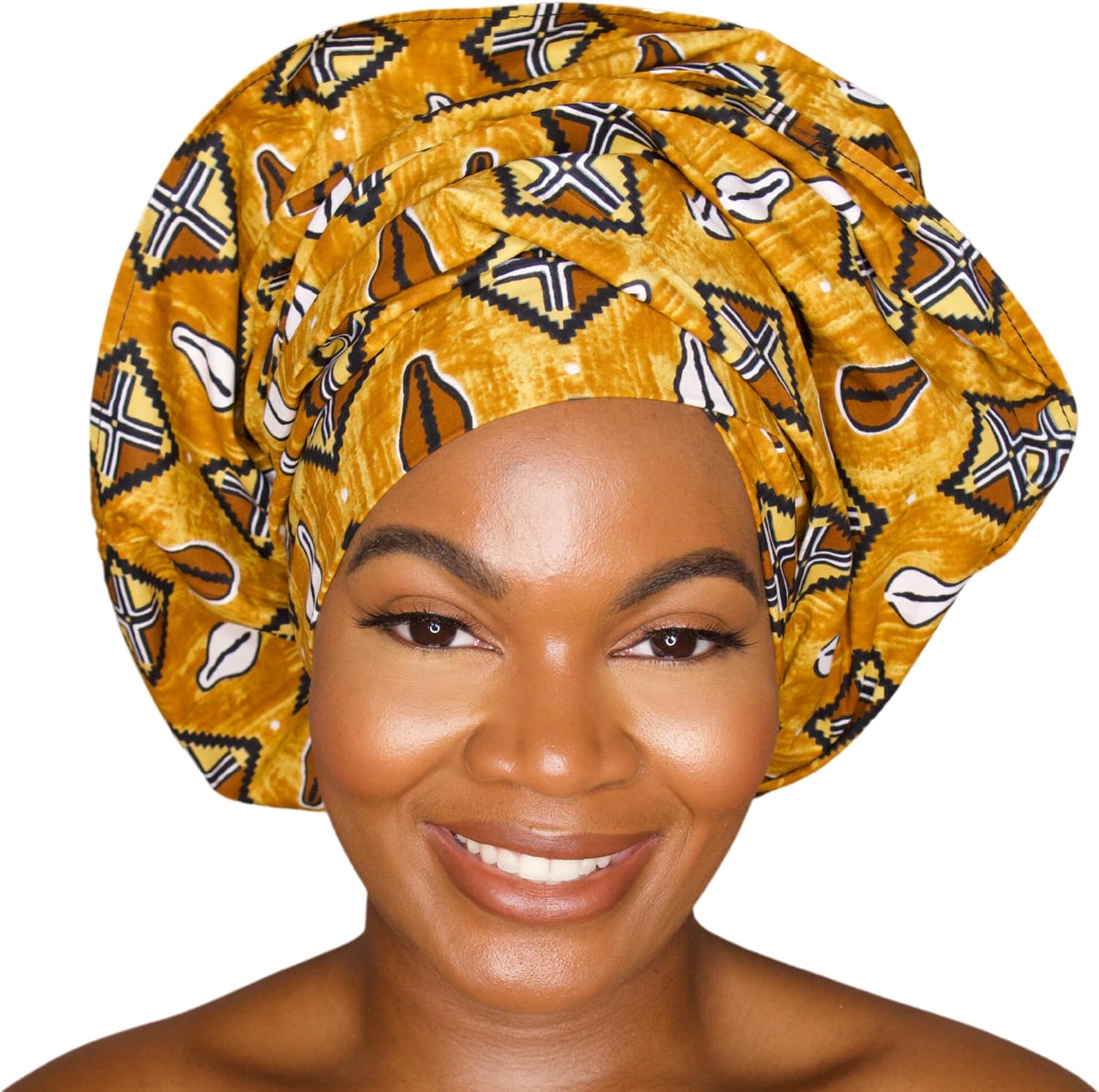 Amazon.com: Touch of a Queen African Print Pattern Ankara Brown Gold ...
