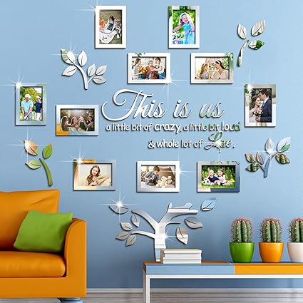 Amazon.com: Yalikop Family Tree Wall Decor 3D DIY Mirror Stickers ...