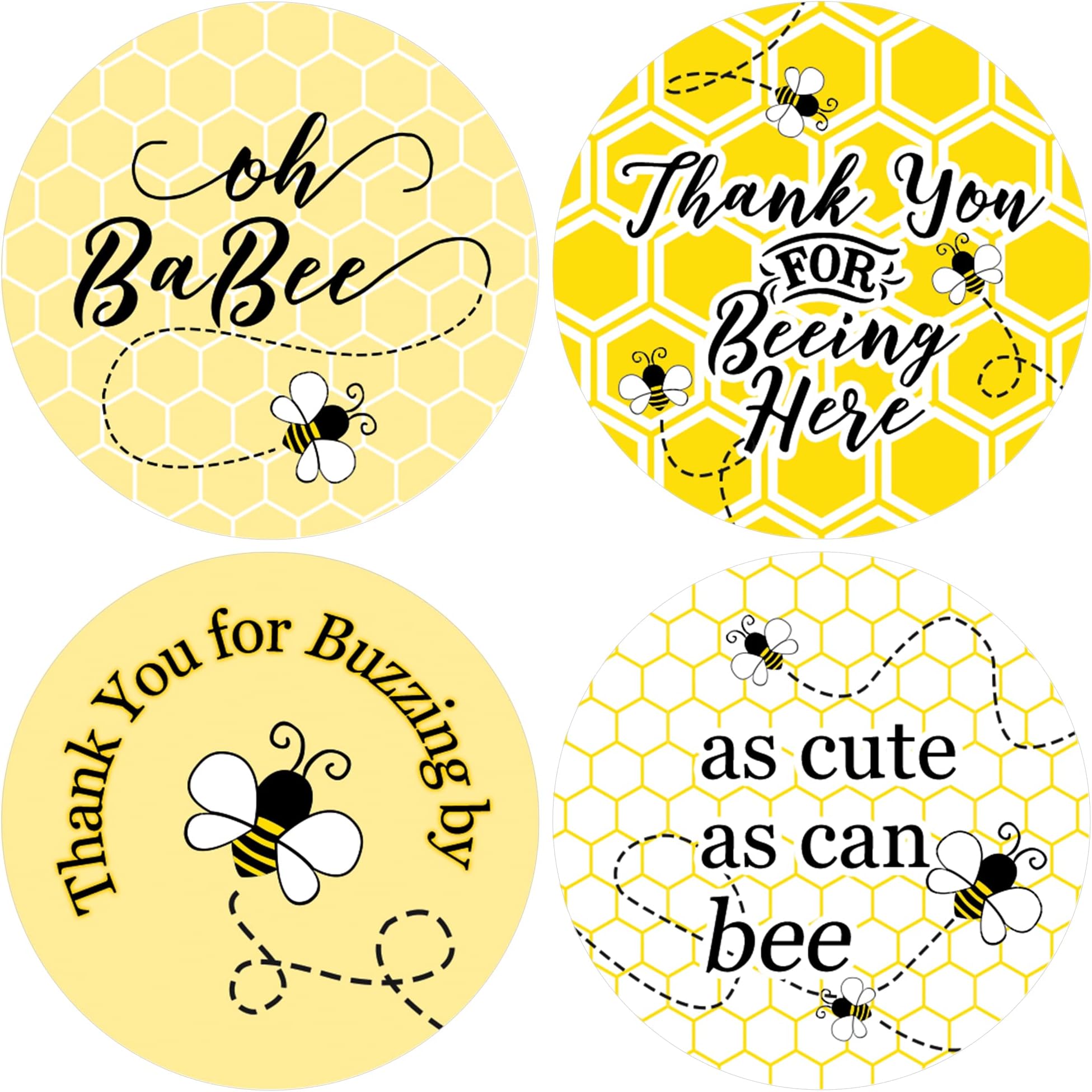 Amazon.com: 80 Bee Thank You Stickers, Bee Themed Baby Shower ...