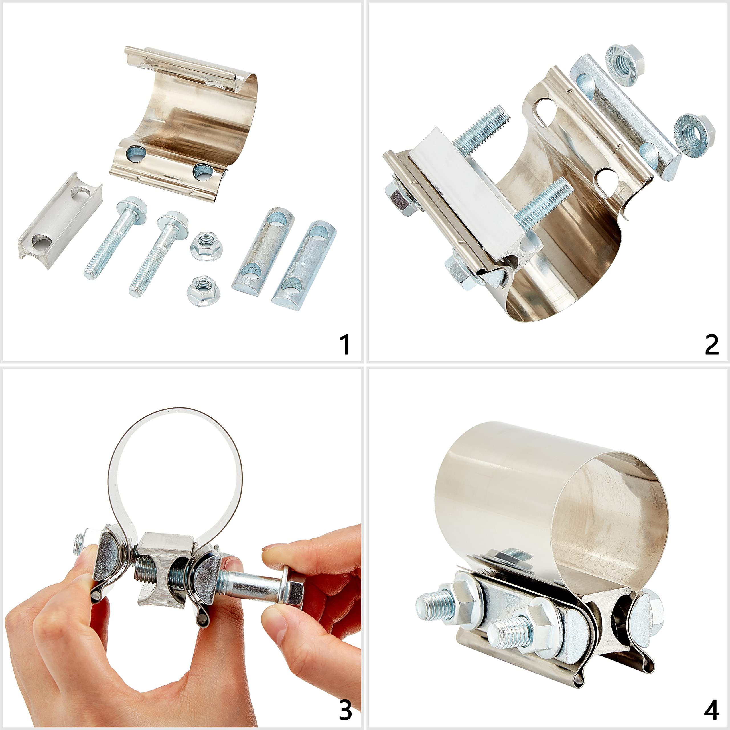 Snapklik.com : Butt Joint Band Clamps,Exhaust Muffler Clamp Exhaust ...