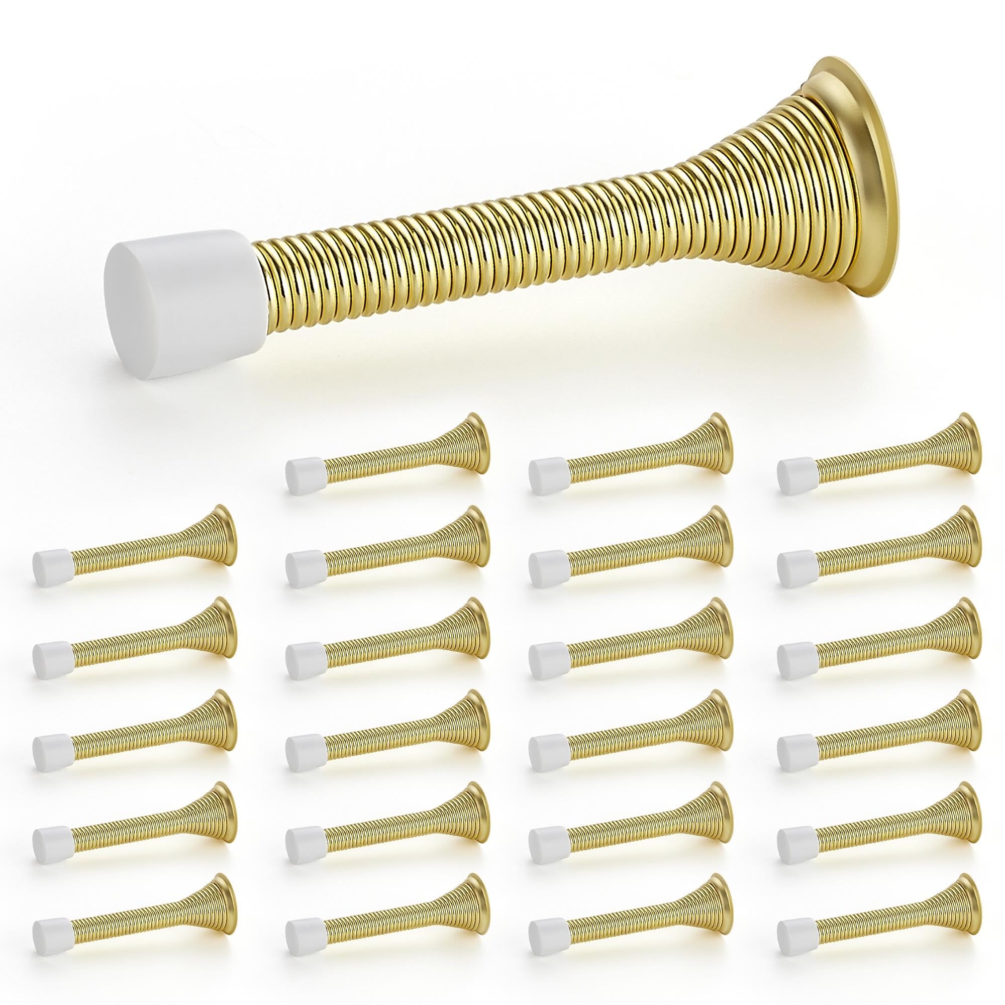 Snapklik.com : Ravinte Door Stoppers, 24 Pack Gold Spring Door Stops