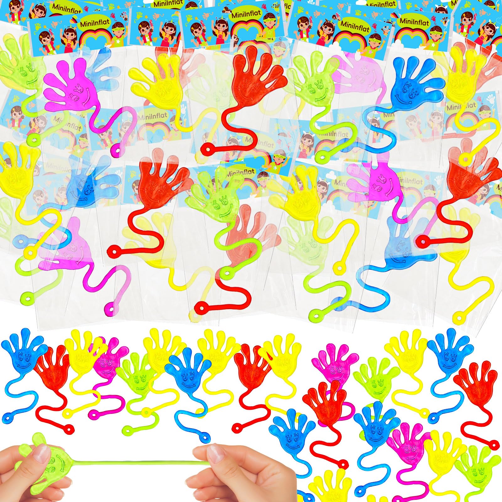 Amazon.com: MiniInflat 200 Pcs Sticky Hands Bulk Party Favors Sticky ...