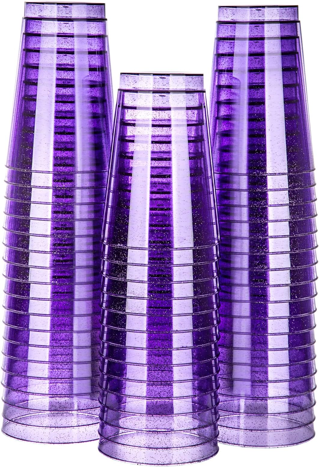 Amazon.com: Homy Feel 12 Oz Purple Glitter Plastic Cups 50PCS ...