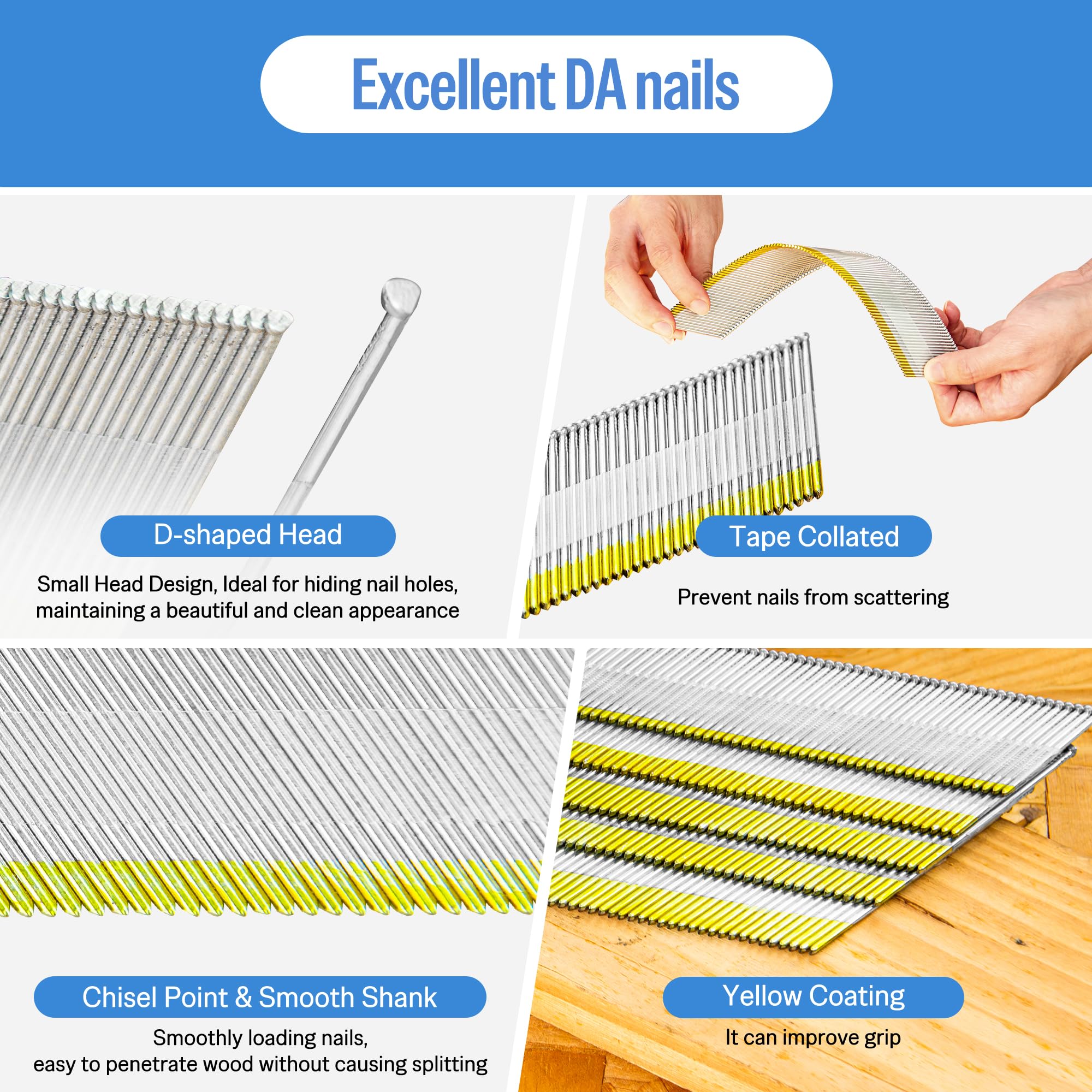 Snapklik.com : Meite 15 Gauge Finish Nails, 2 Inch 34 Degree 15 Gauge ...