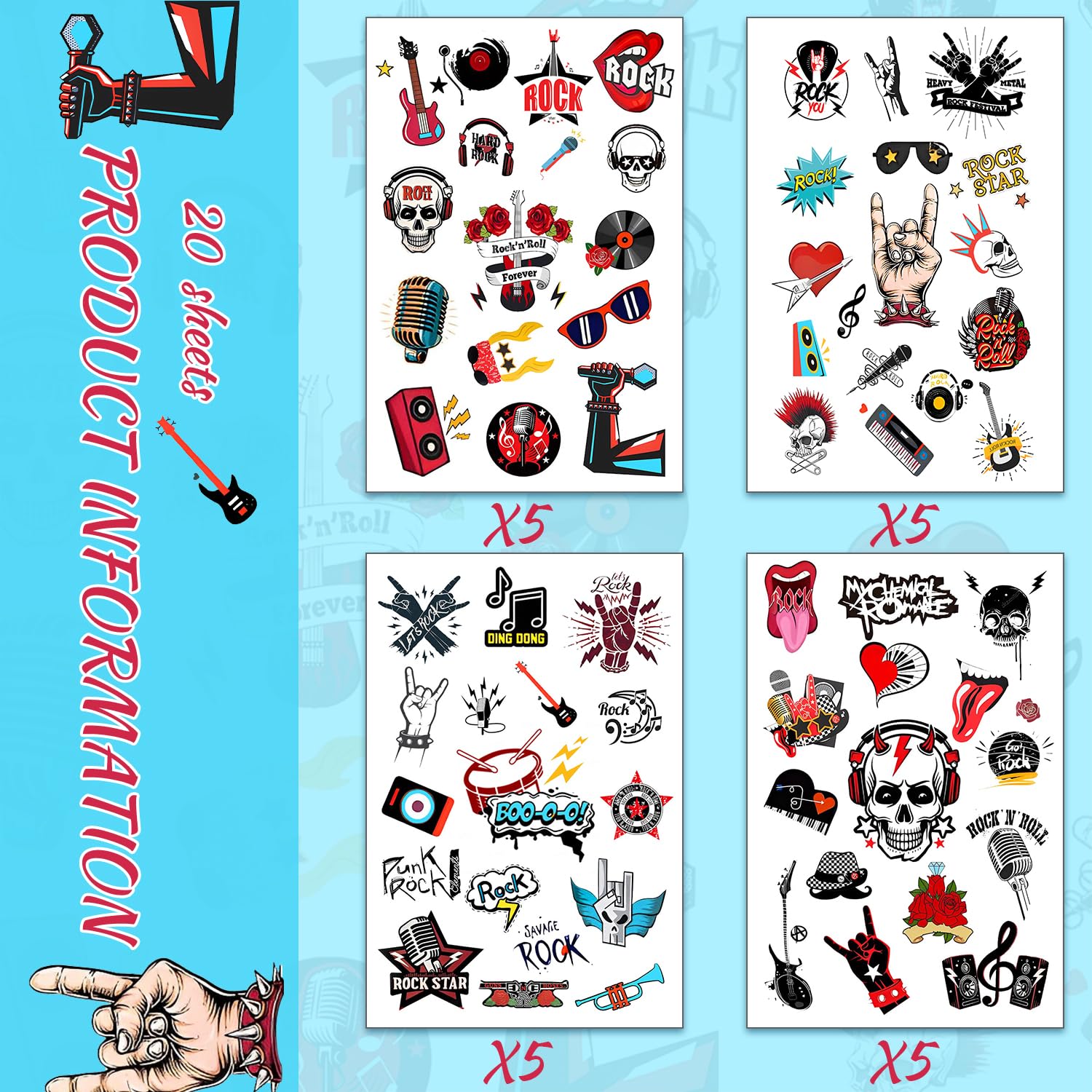 Metal Flash Tattoos Waterproof Temporary Tattoo Sticker I Love You