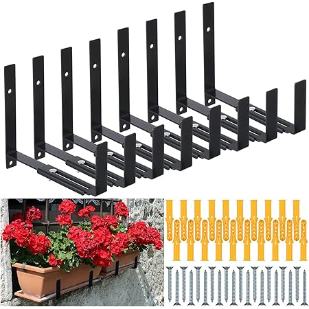 Amazon.com : Maotong Adjustable Window Planter Box Brackets 6 Pack ...