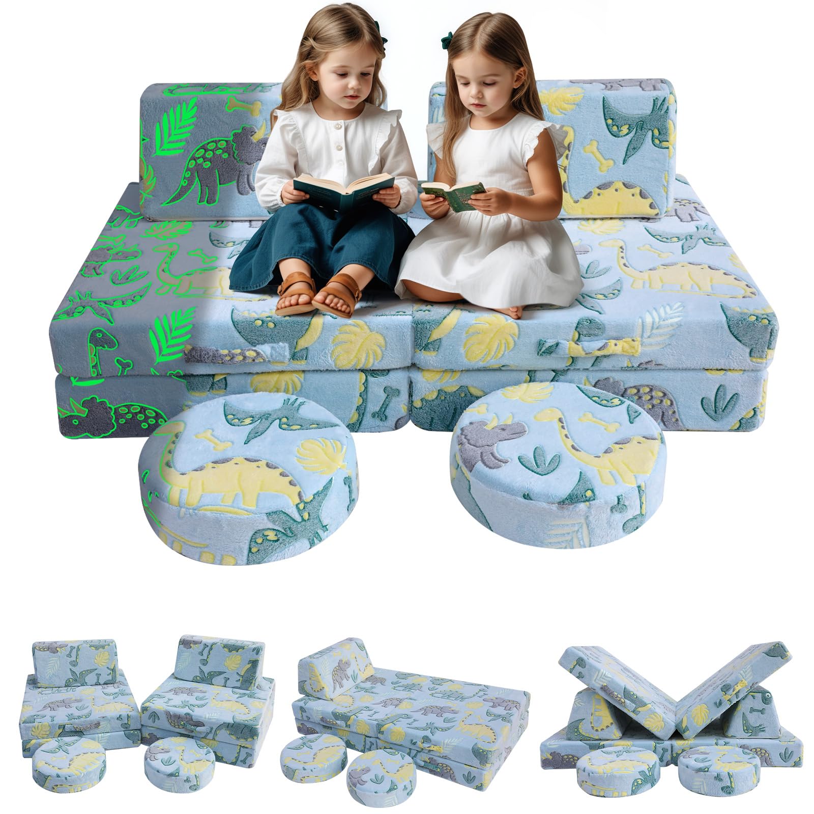 Snapklik.com : MeMoreCool Modular Glow Sofa For Kids, 8-Piece ...
