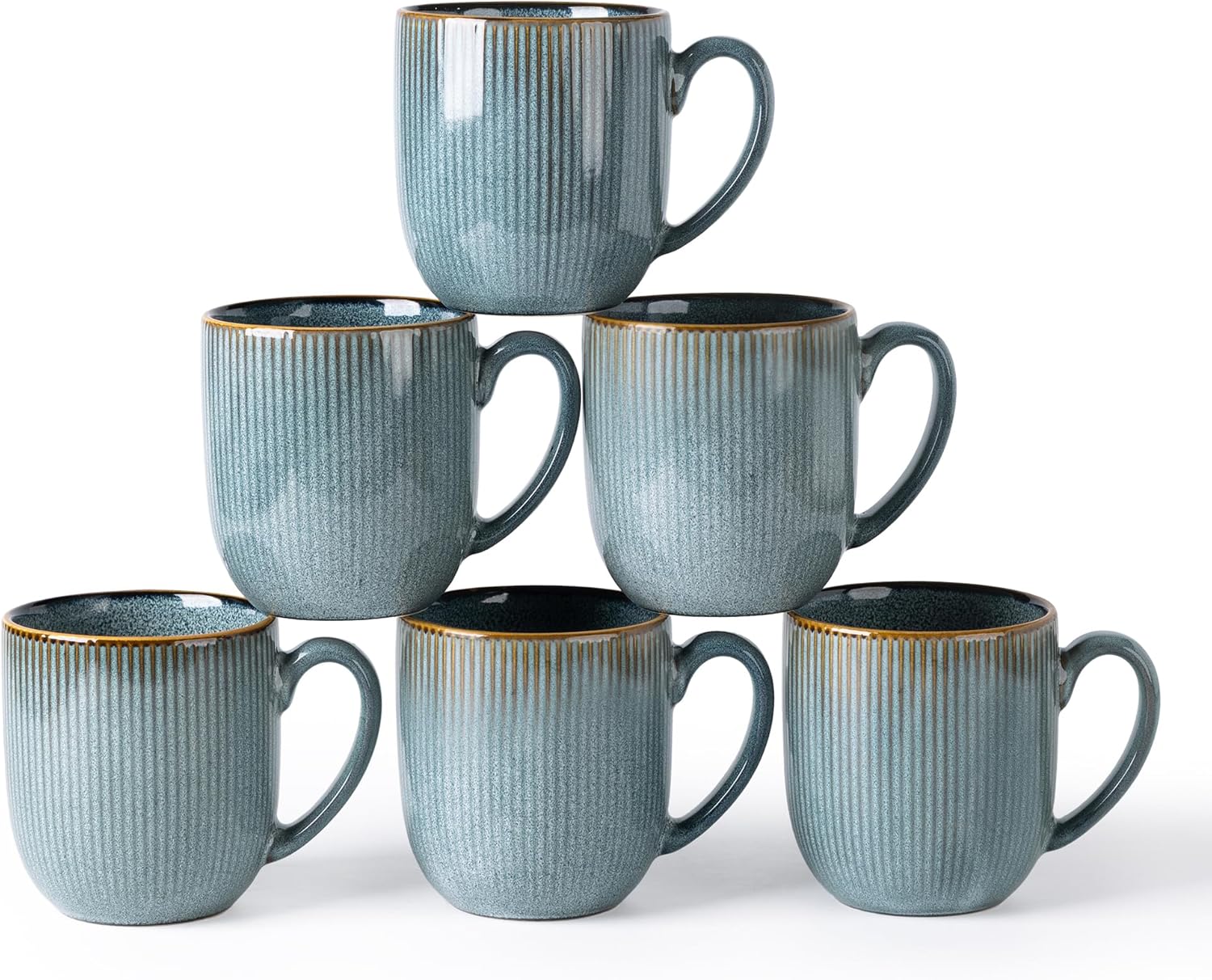 GBHOME Ceramic Coffee Mugs Set of 6, 12oz Handmade Ceramic Coffee Mugs ...