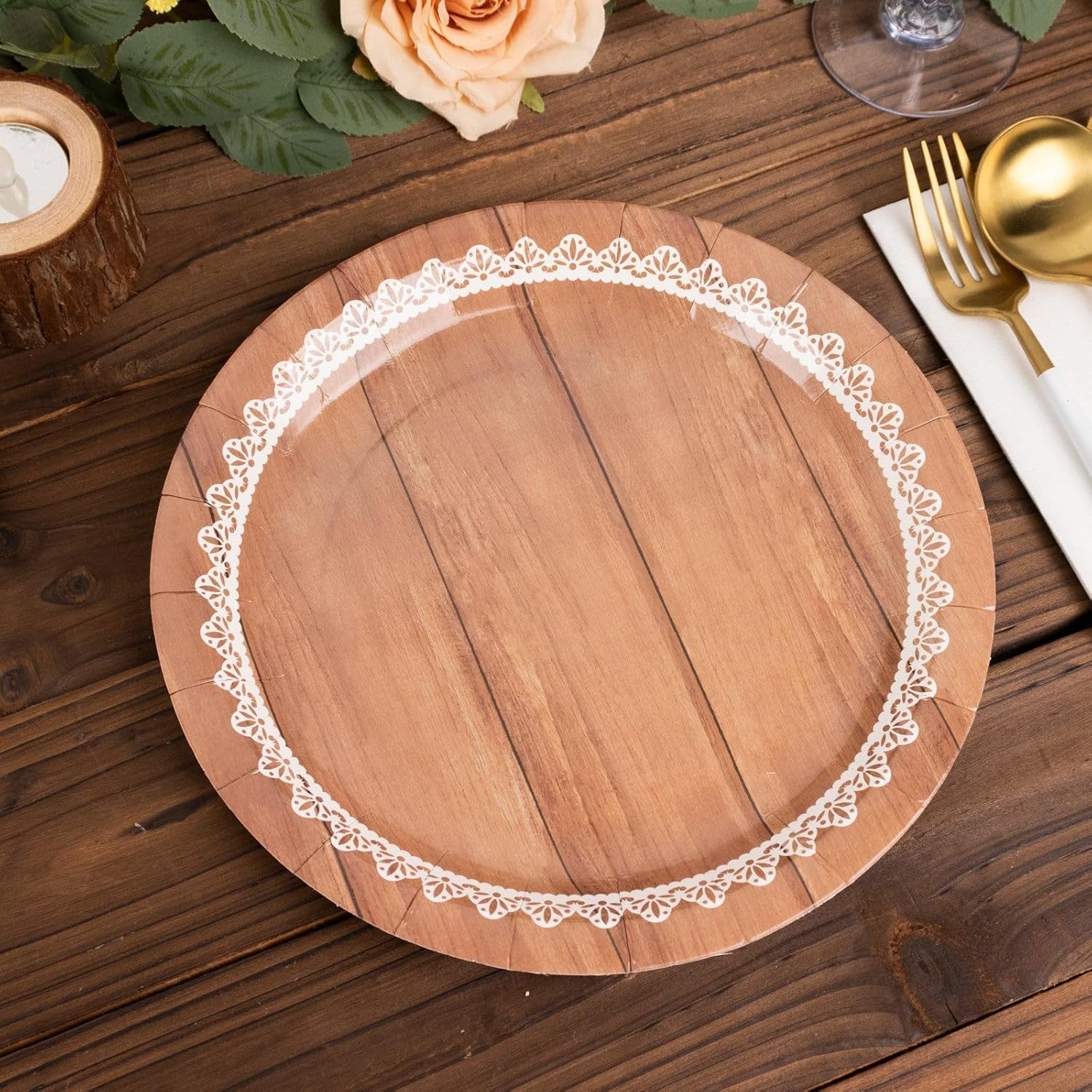 Amazon.com: Efavormart 25 Pack White Brown Wood Grain Print Paper ...