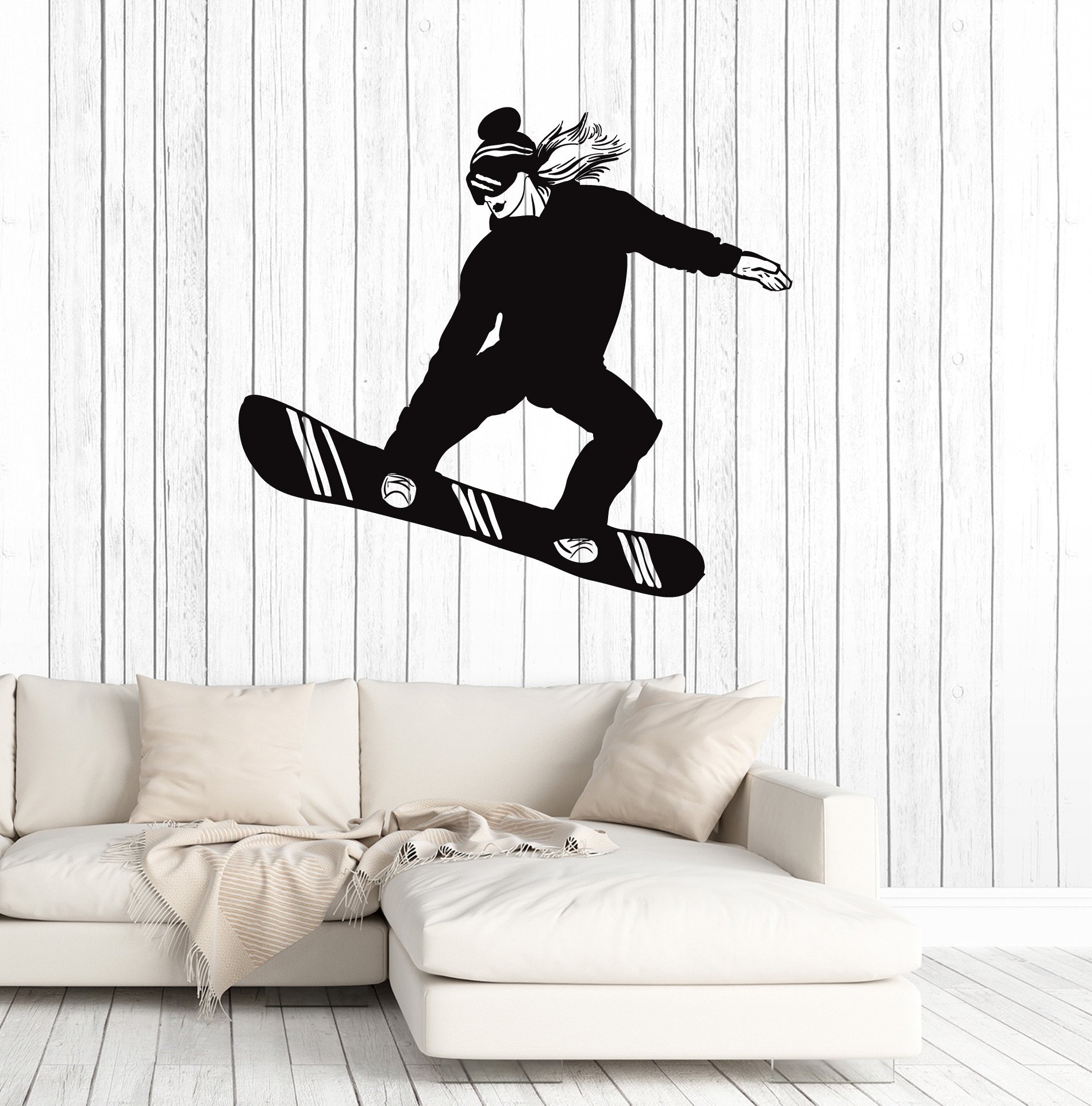 Snowboard Girl Silhouette