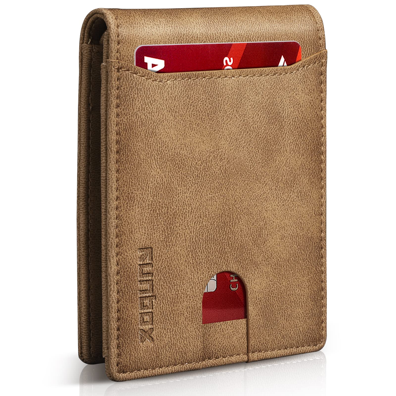 Snapklik.com : RUNBOX Crazy Horse Leather Slim Bifold Mens Wallet