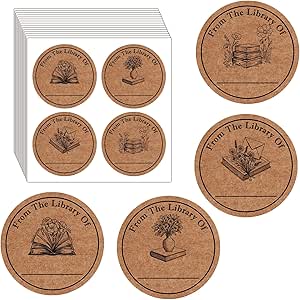 2 inch Book Name Design Stickers Kraft from The Library of Stickers ...