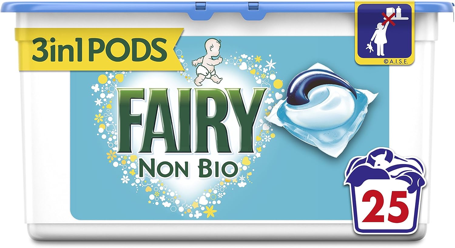 Amazon.com: Fairy Non Bio Pods Washing Capsules for Sensitive Skin, 25 ...