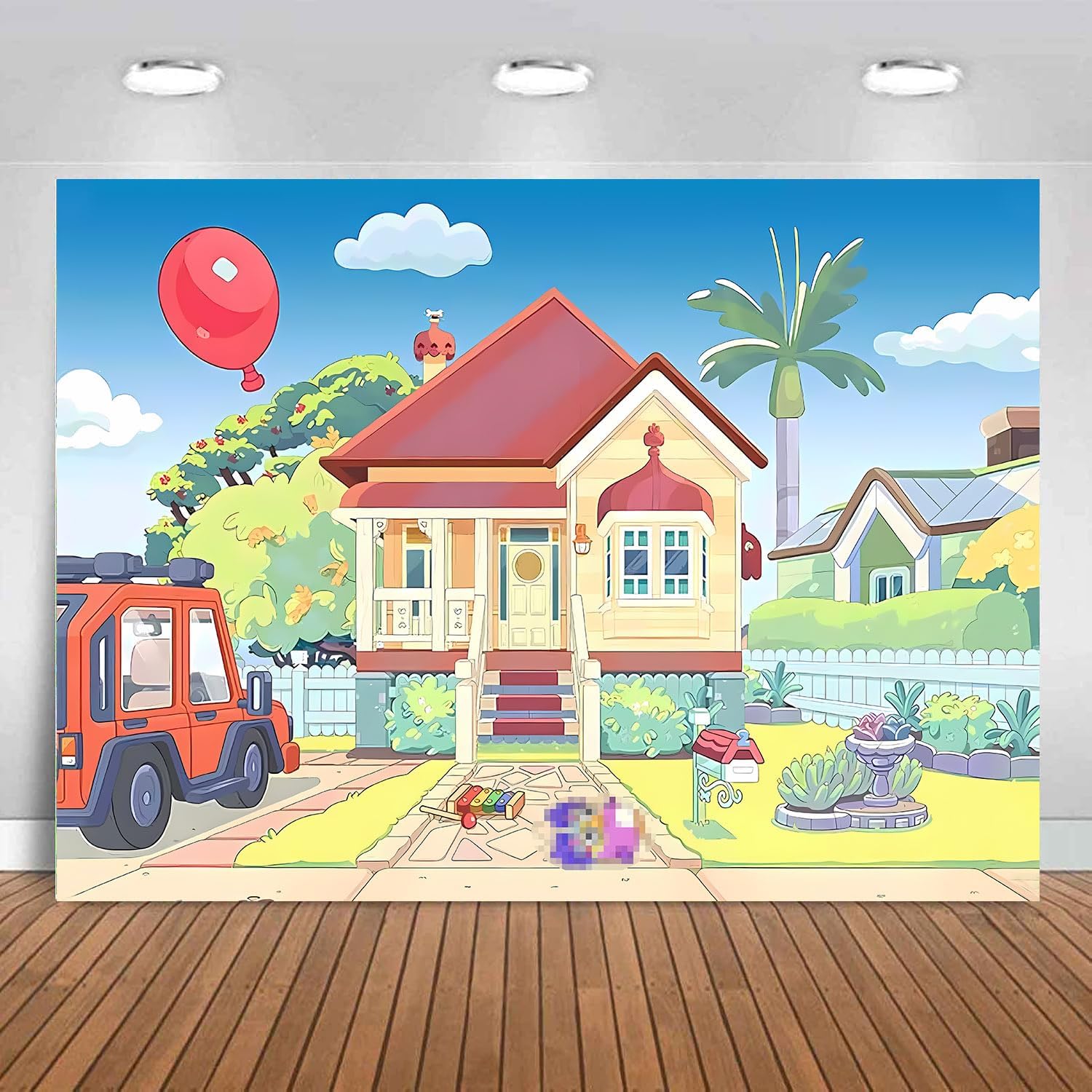 Amazon.com : Cartoon Dog House Photography Backdrop Blue Sky Truck ...