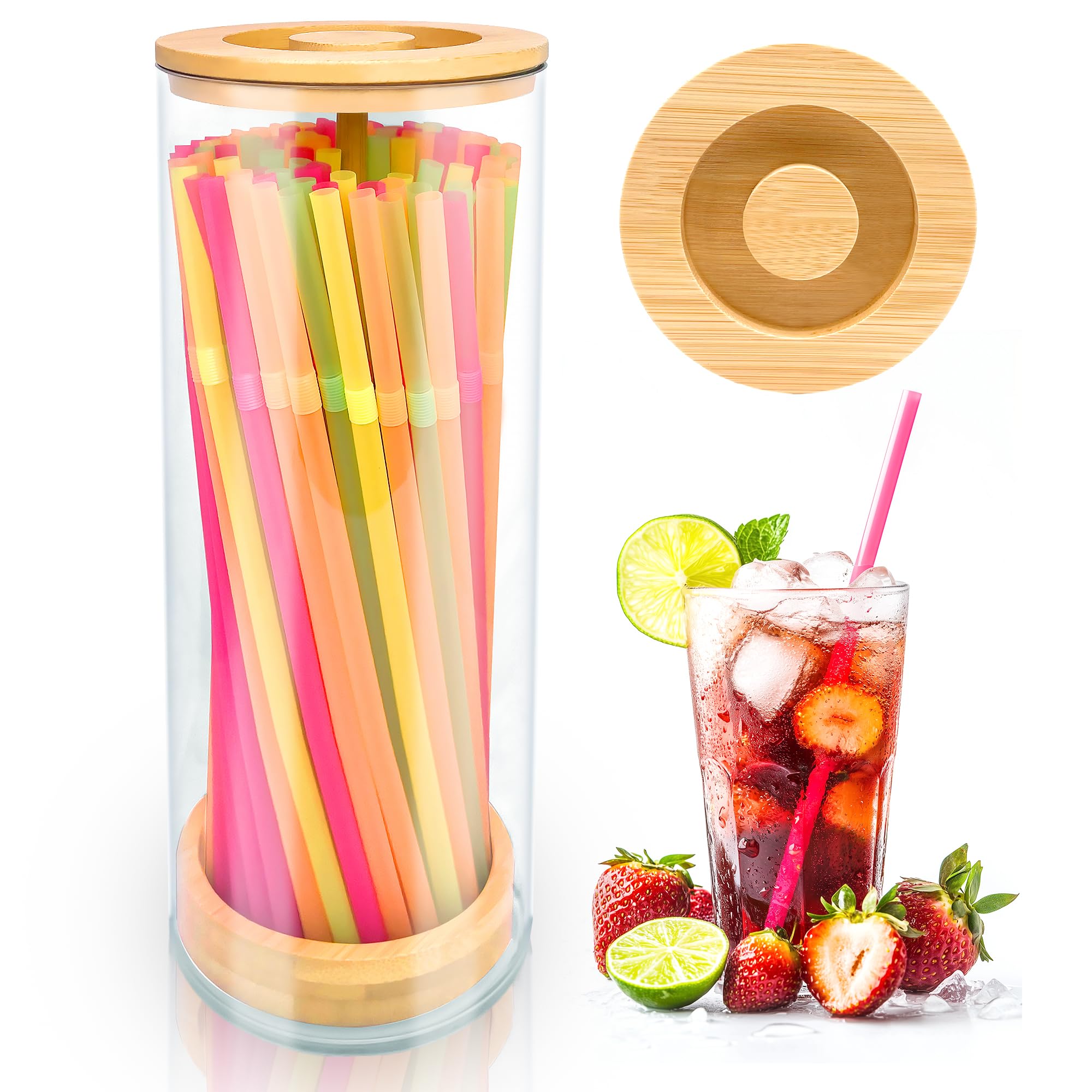 Amazon.com: Straw Holder Dispenser for Counter, 10-Inch Drinking Straw ...
