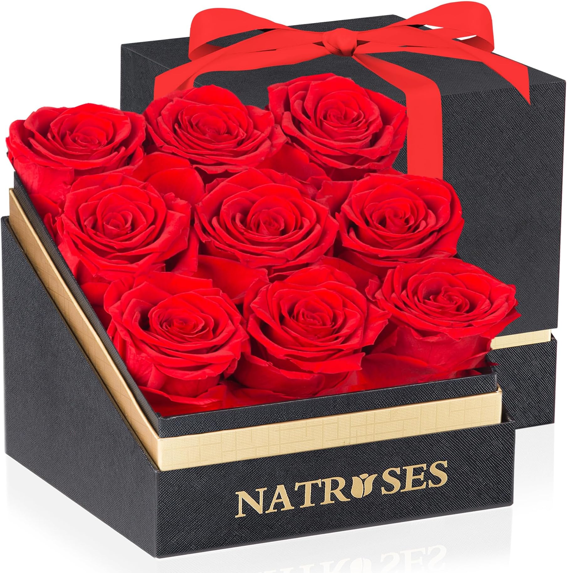 Amazon.com: NATROSES Forever Preserved Roses in a Box, 100% Real Roses ...