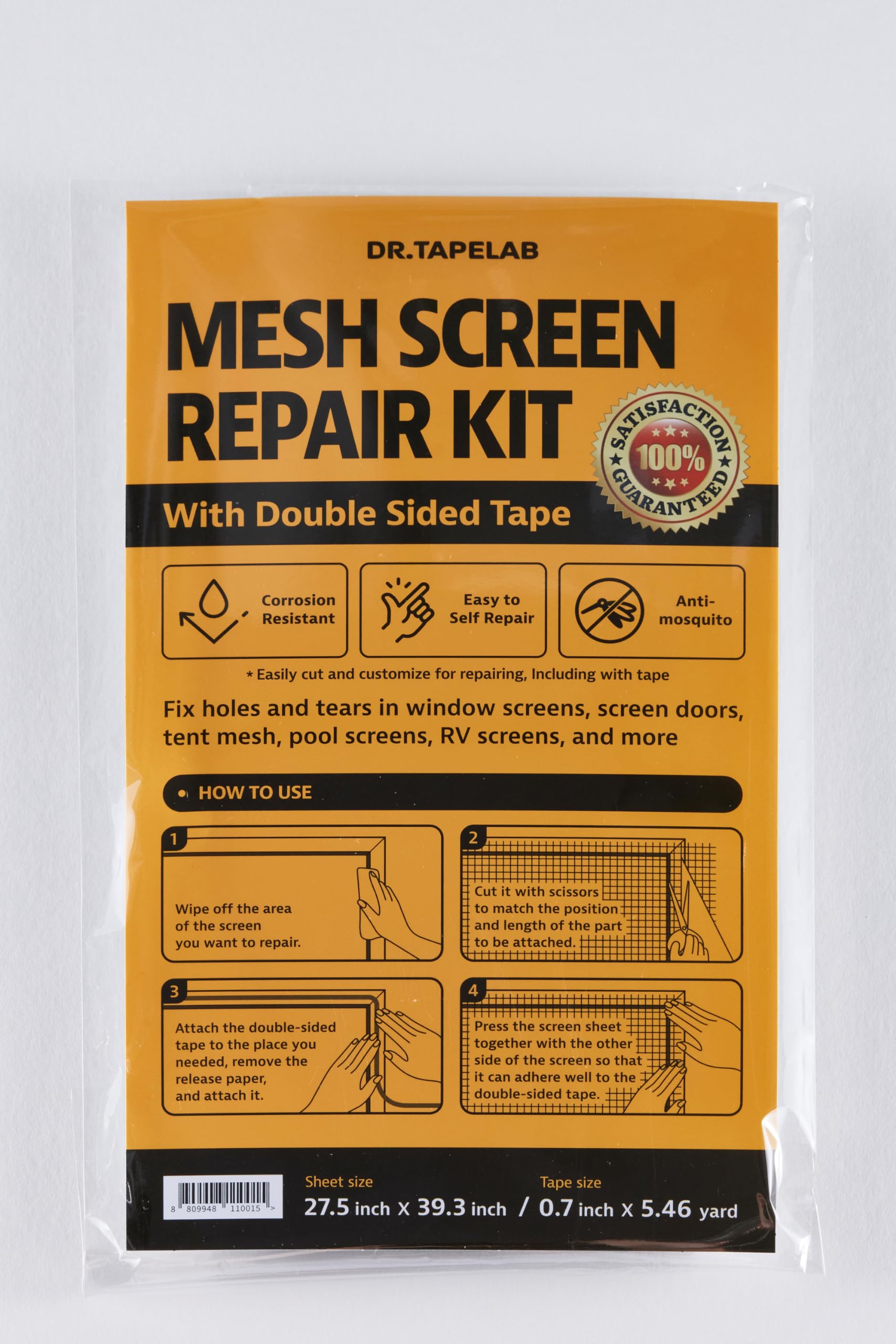 Amazon.com: DR.TAPELAB Window Mesh Screen Repair Kit with D/S Tape ...
