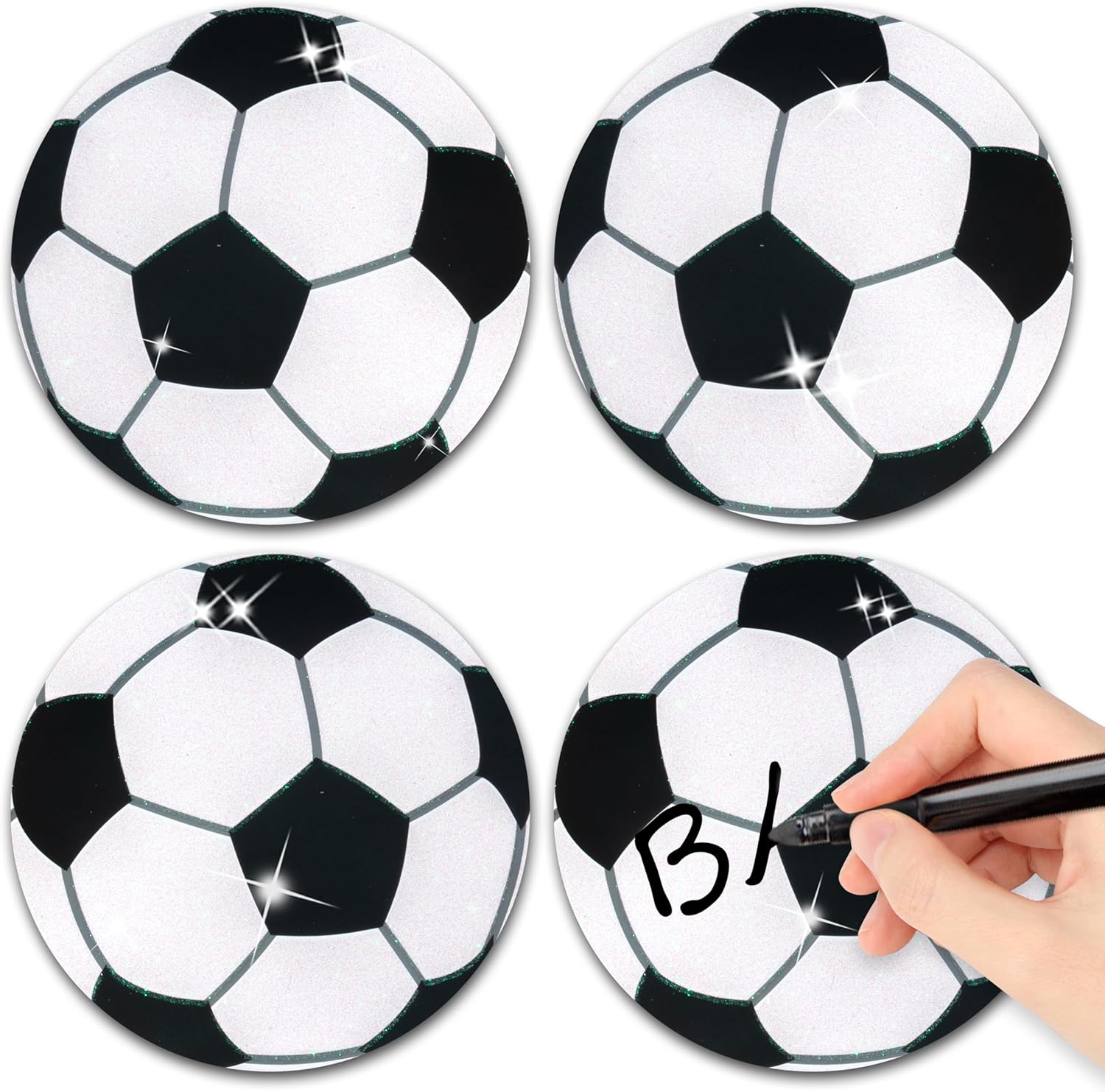 Amazon.com: Glitter Soccer Cutouts- 100Pcs Sport Ball DIY Paper Cuts ...