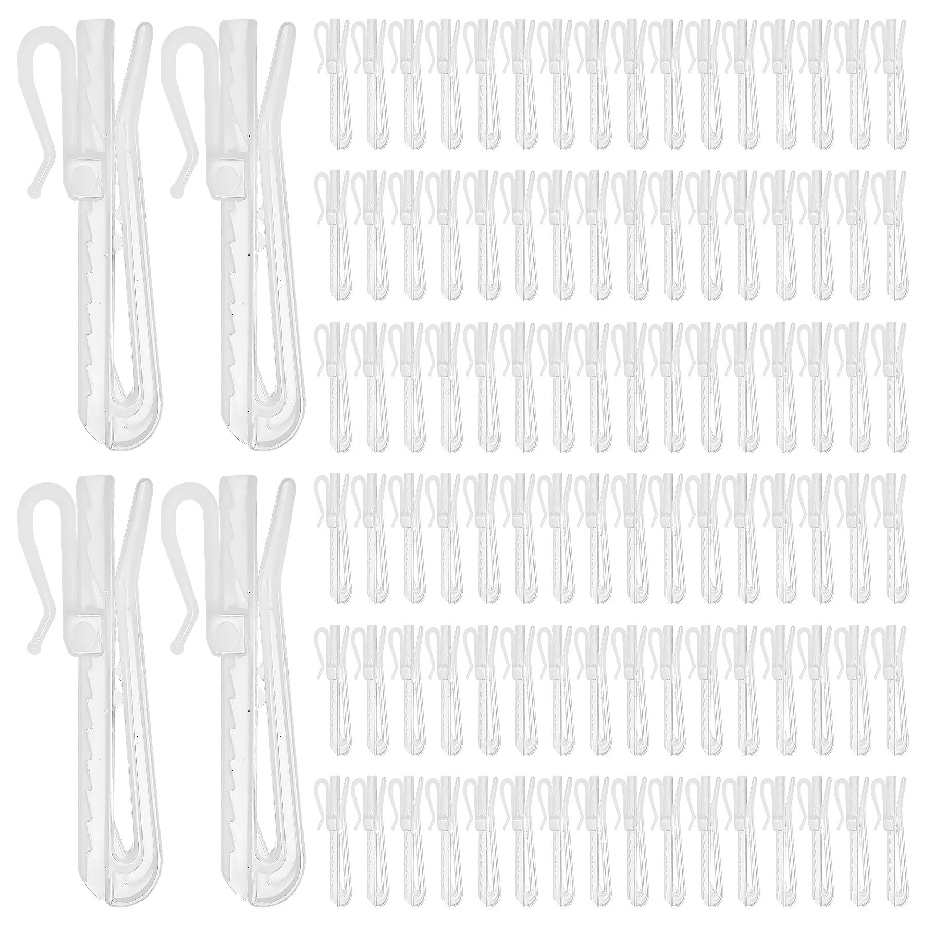 Amazon.com: 100 Pcs Plastic Curtain Hooks, Adjustable Pinch Pleat ...