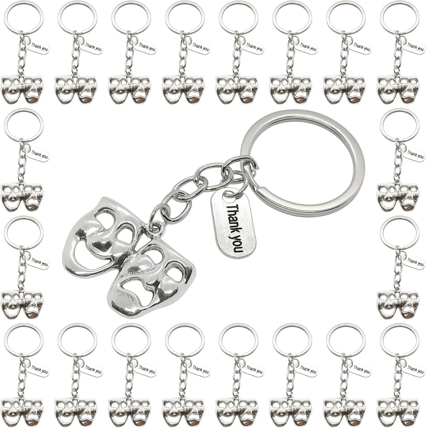 PHAETON 20PCS Theatre Keychain Thank you Keychain Drama Mask Gift ...