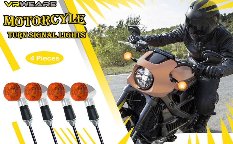 Halogen Turn Signals For Motorcycles For Motorbike W/ 10mm Holes